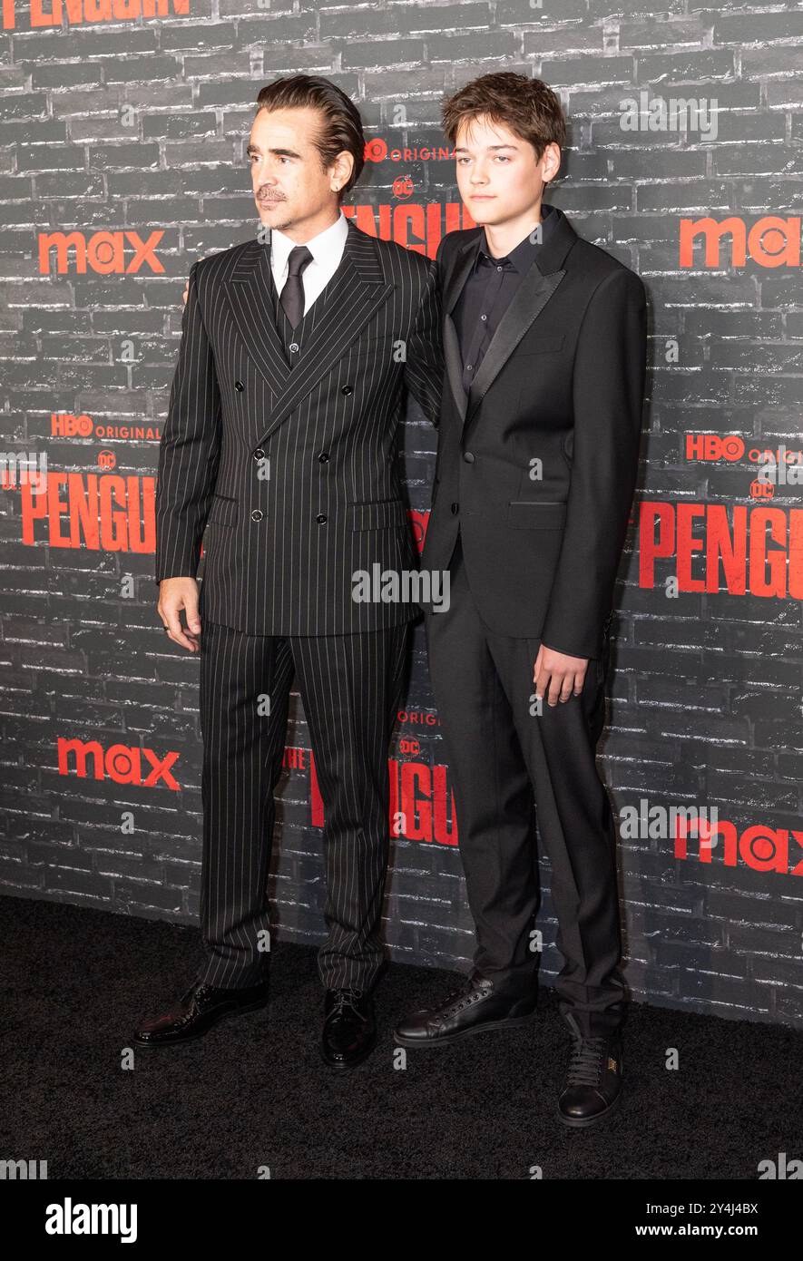 Colin Farrell and Henry Farrell attend HBO Original 'The Penguin' premiere at Jazz at Lincoln ...