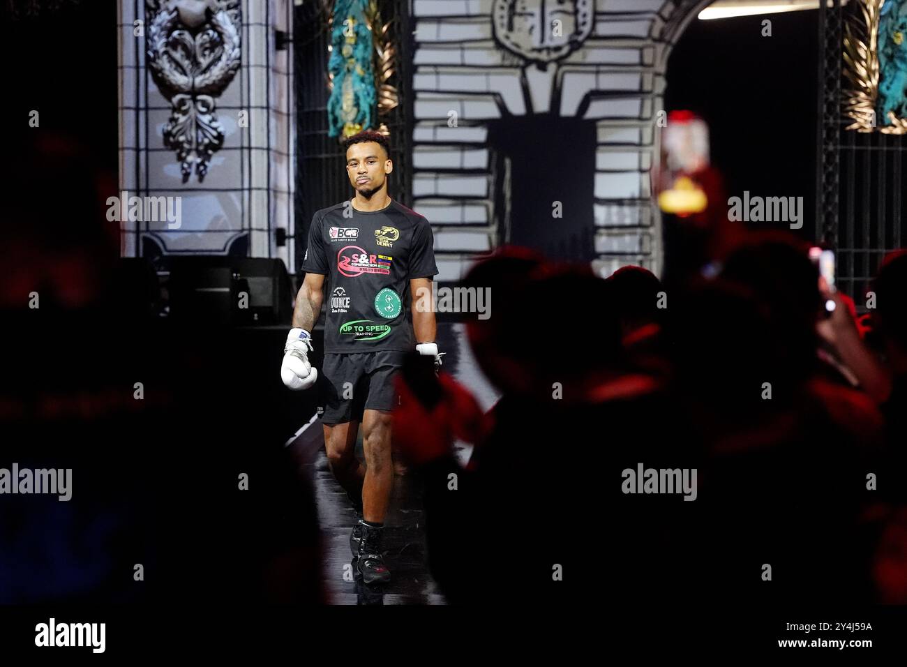 Tyler Denny arrives for an open workout at Wembley Arena, London. The ...