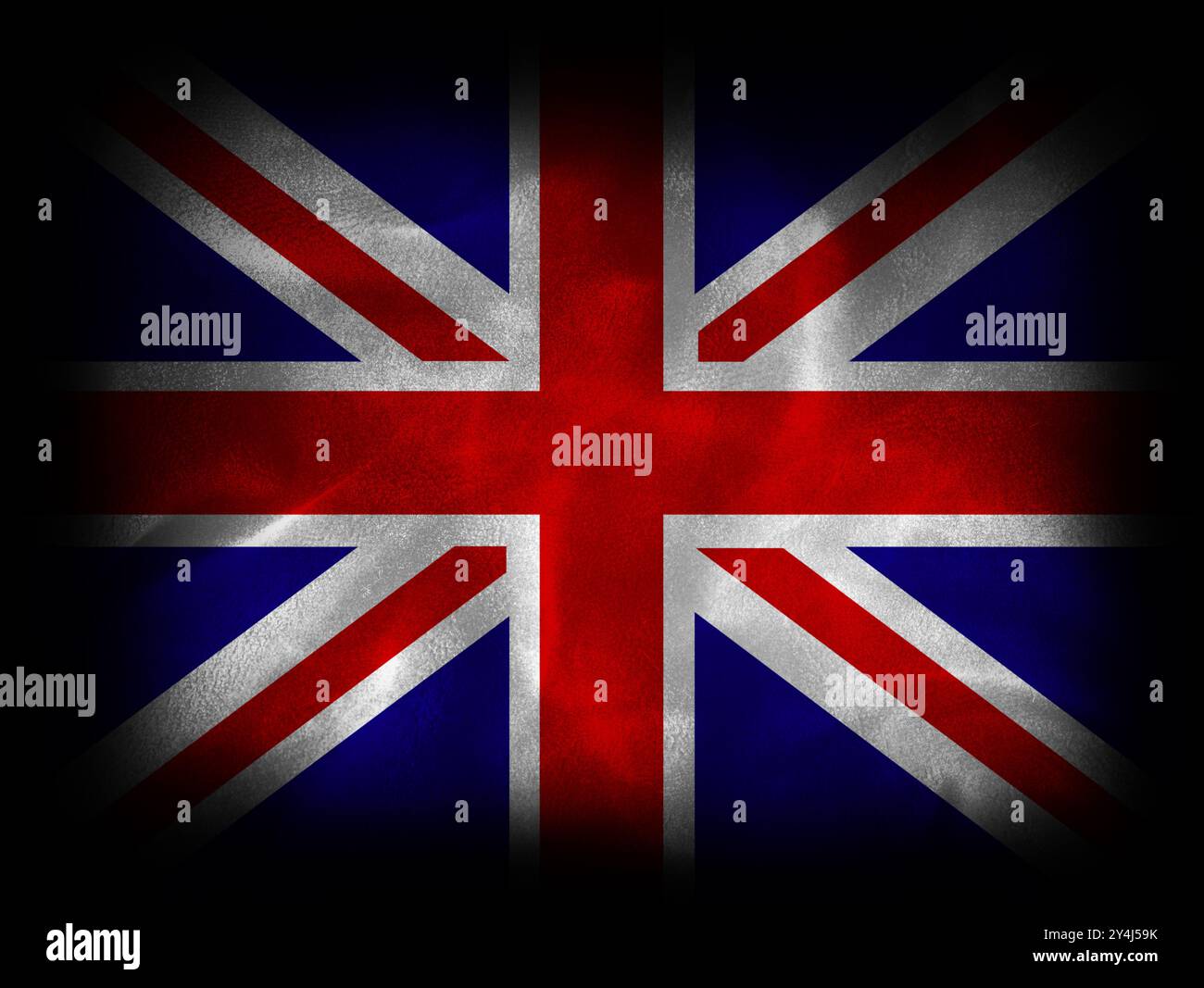 Union Jack British flag illustration with dark textured fabric ...