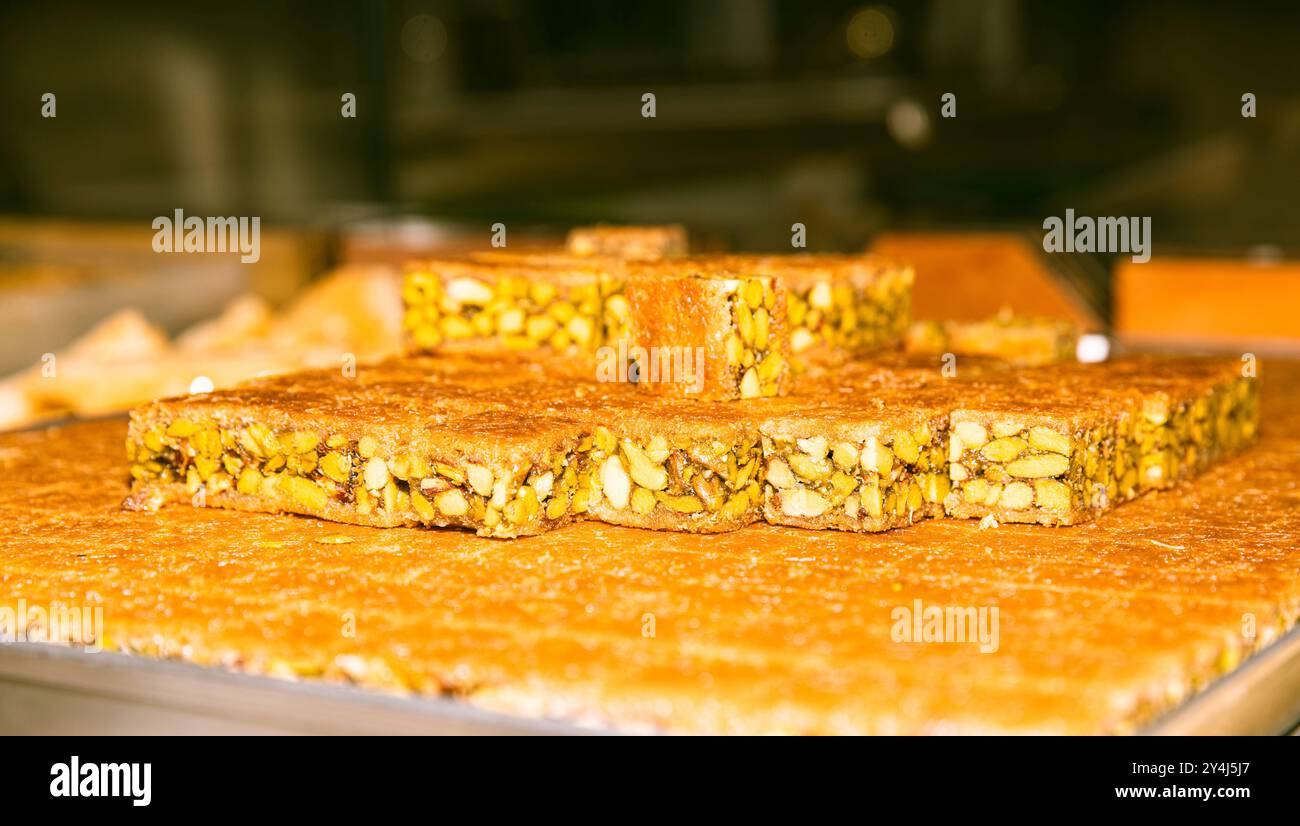 Middle Eastern pistachio nougat, delicious traditional sweet treat ...