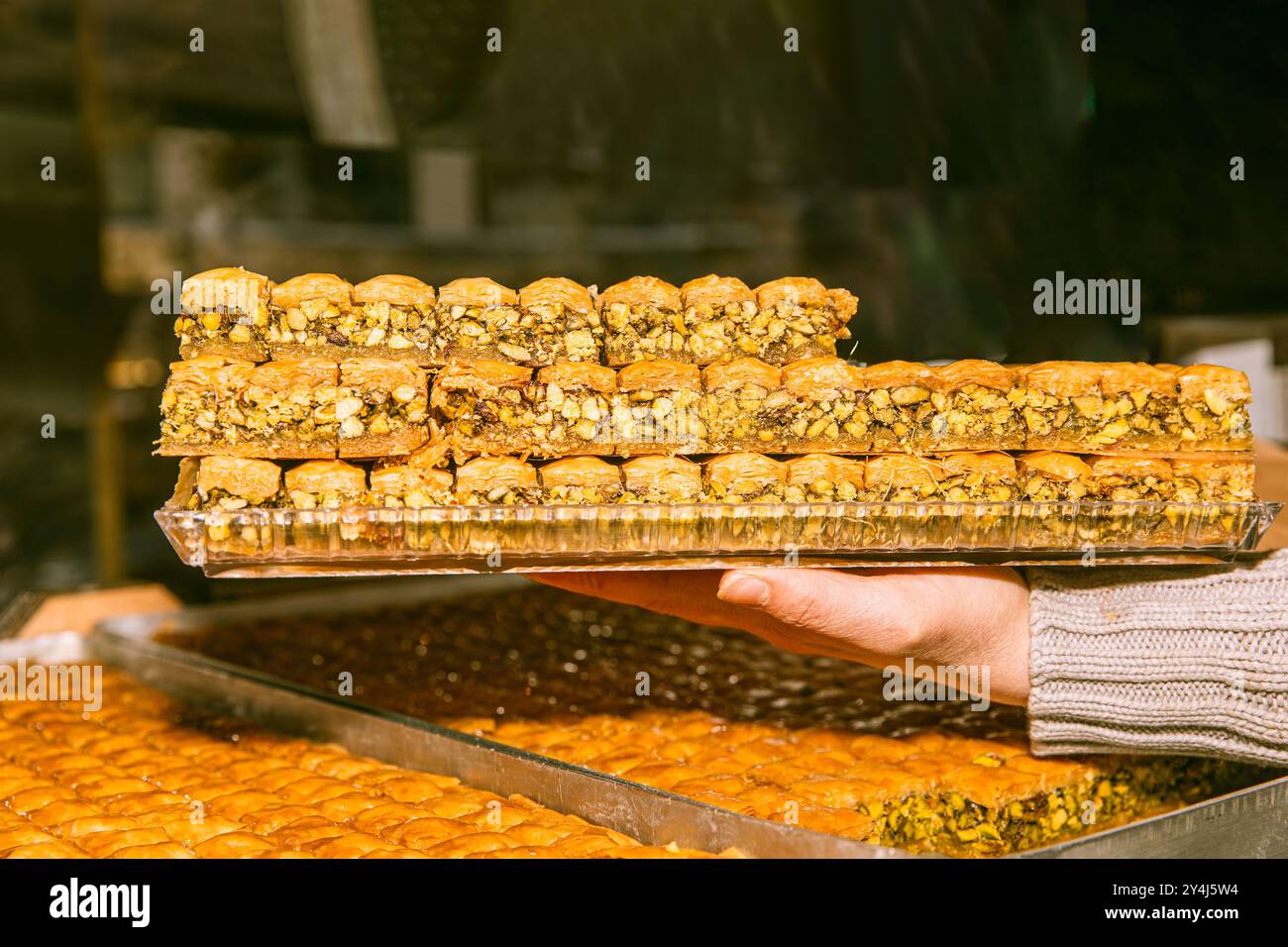 Turkish baklava display preparation hi-res stock photography and images ...