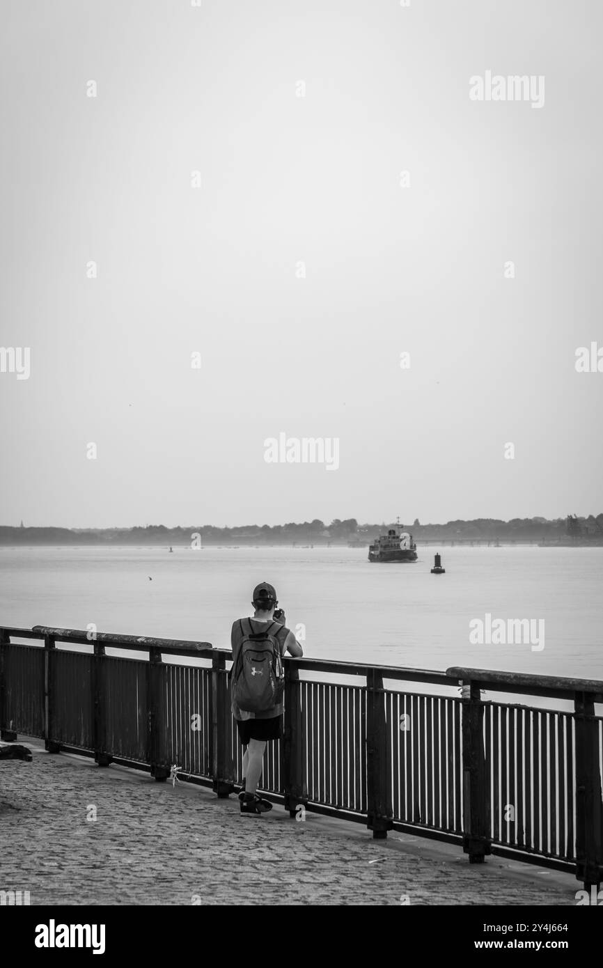 photographing a ferry making its way up the Mersey Stock Photo - Alamy
