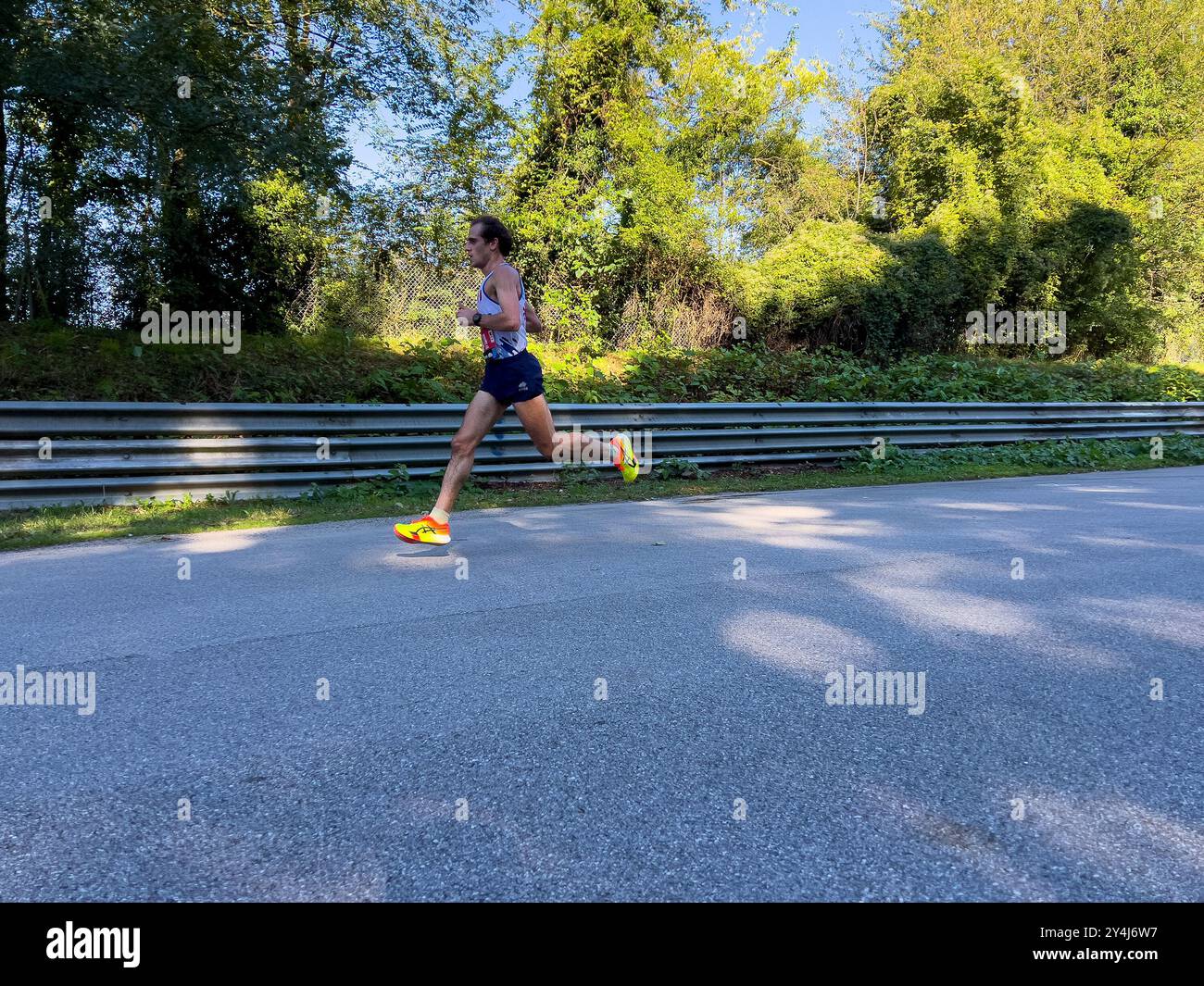 Monza, Italy - September 15, 2024: leading athlete runner running on ...