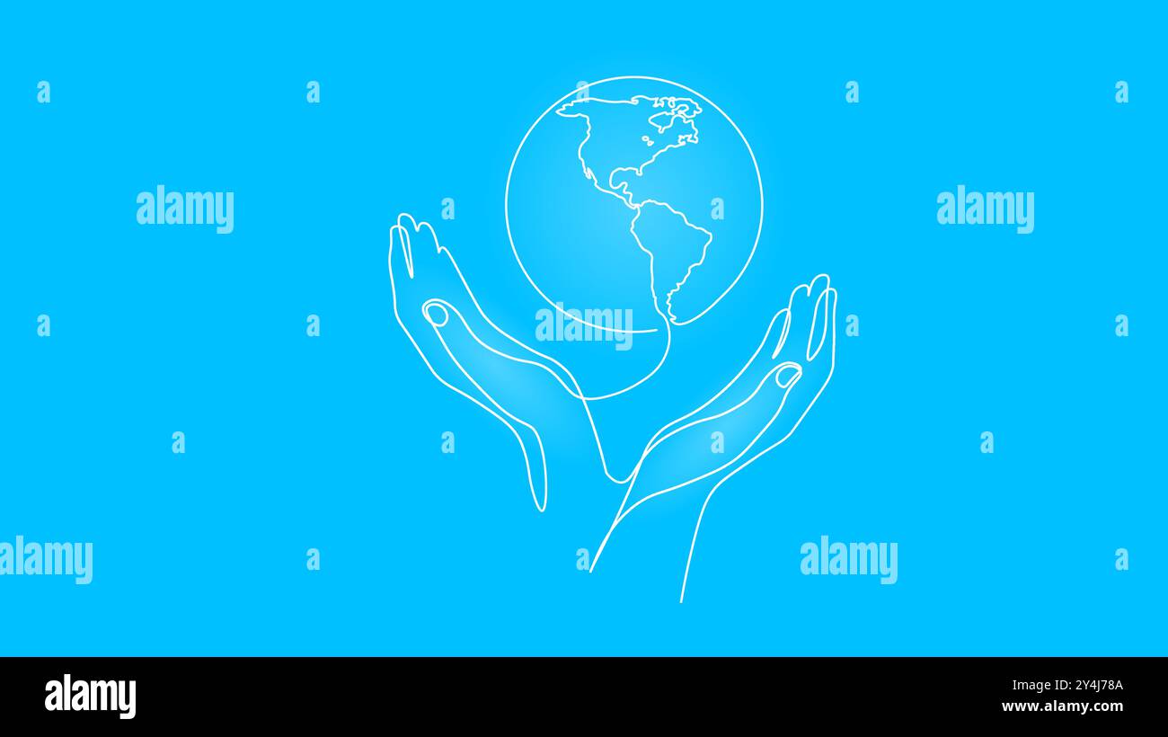 Line art Globe Earth point line illustration. America USA Canada Mexico ...