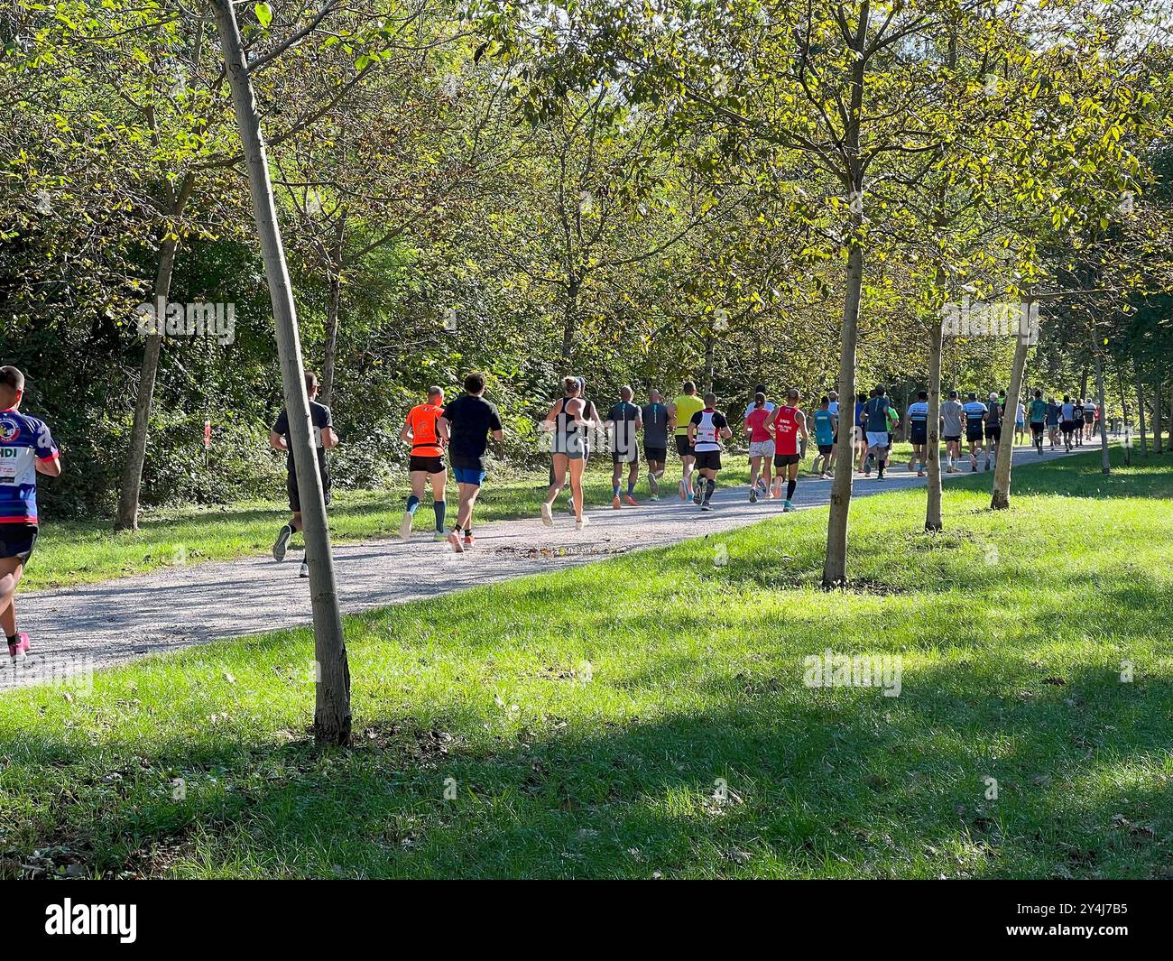 Monza, Italy - September 15, 2024: group athletes running race during ...
