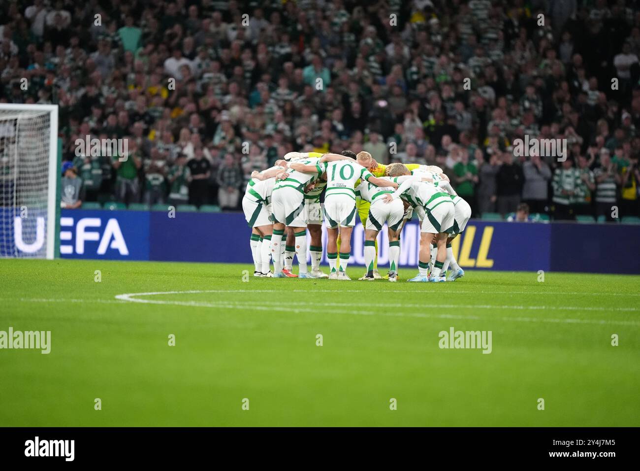 Celtic huddle before the UEFA Champions League, league stage match at ...