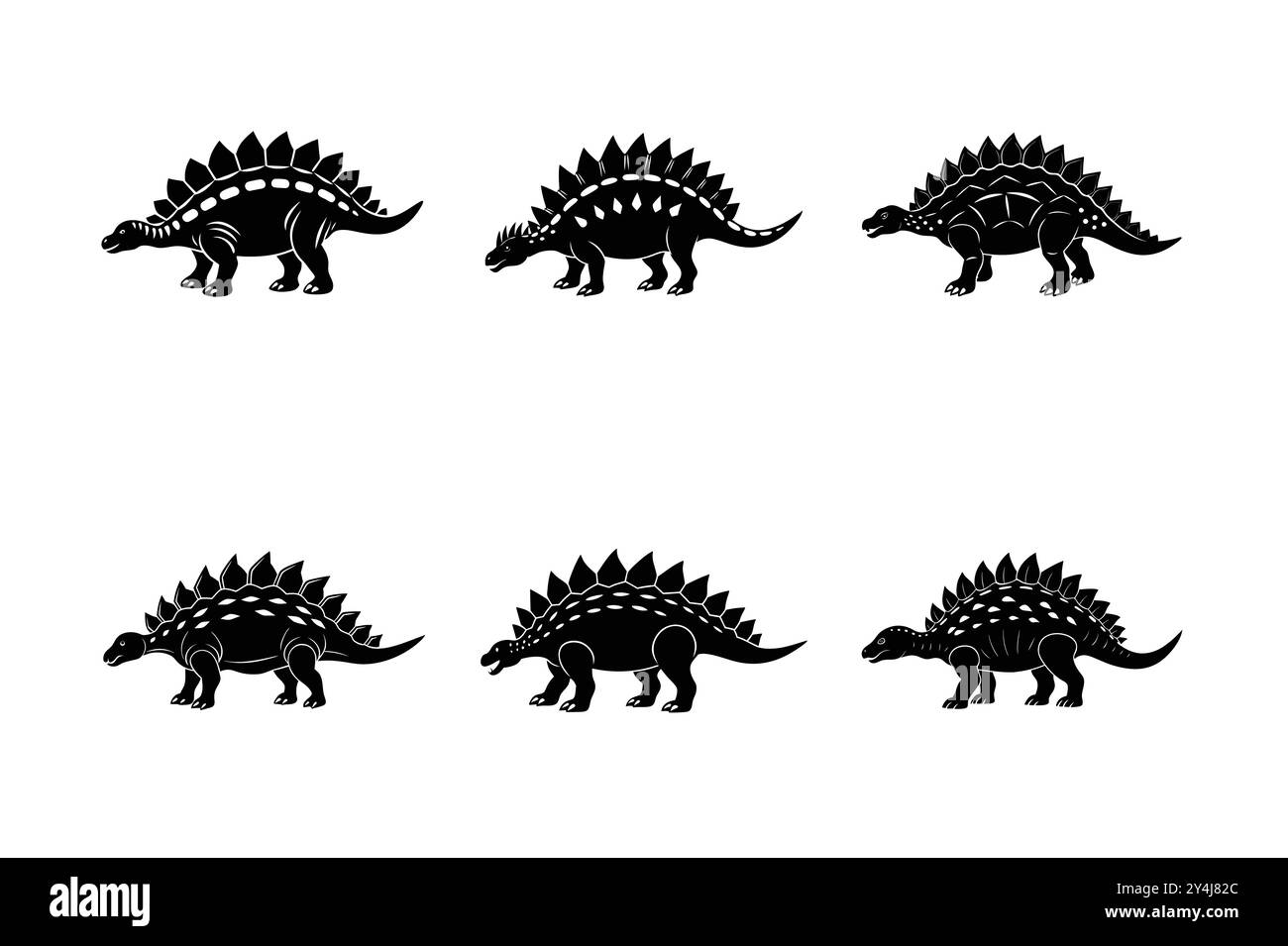 Set of Ankylosaurus silhouette vector illustration Stock Vector Image ...