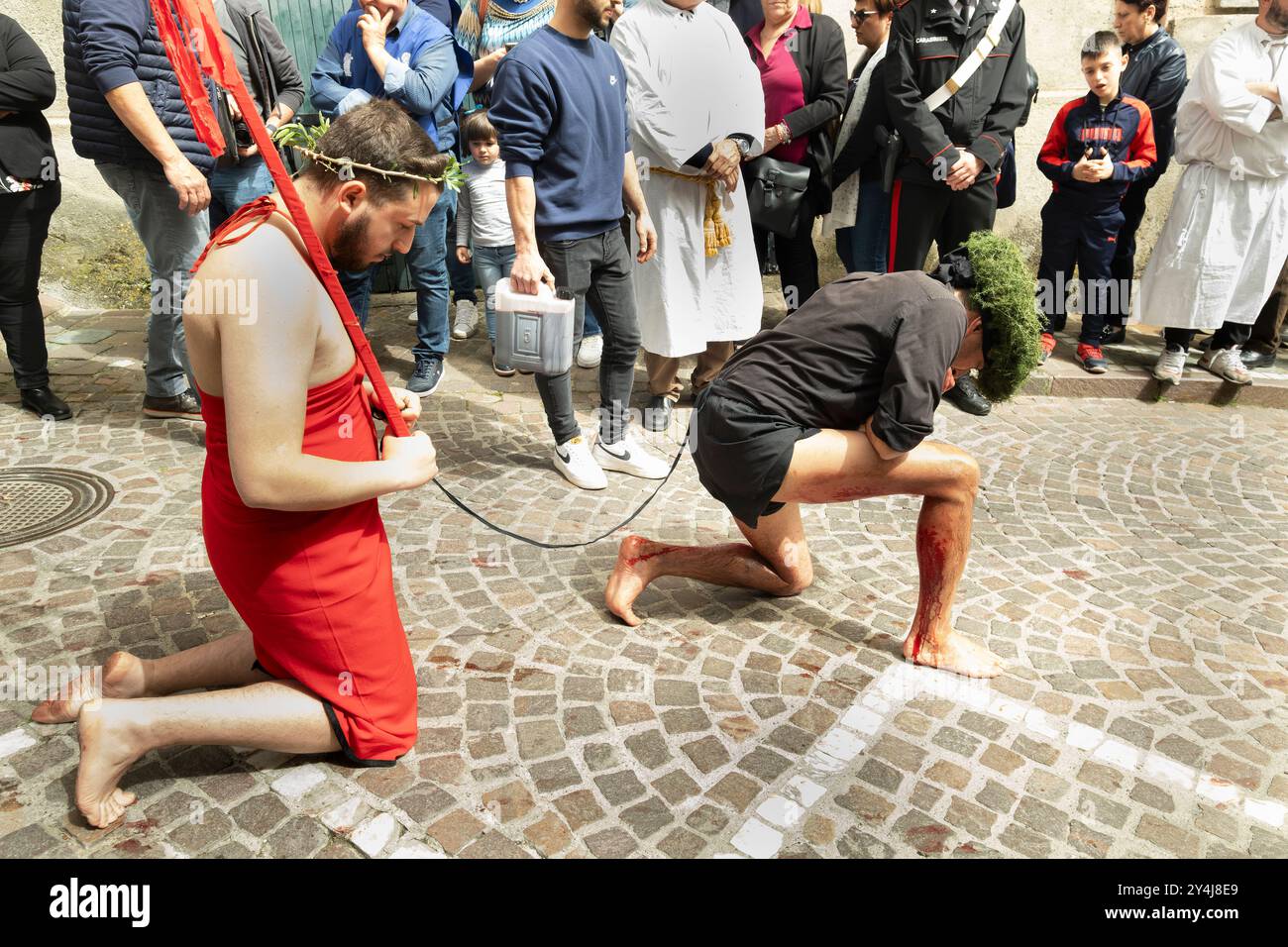 The old rite of "Vattienti" in Easter Holy Saturday. The Vattienti ...