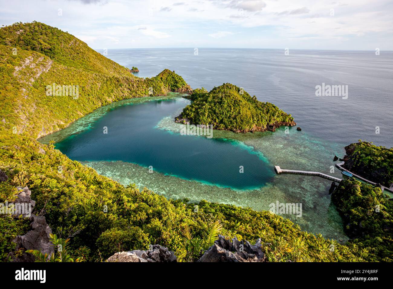 Indonesia, Raja Ampat, Panoramic view of the Big Heart from Geosite ...