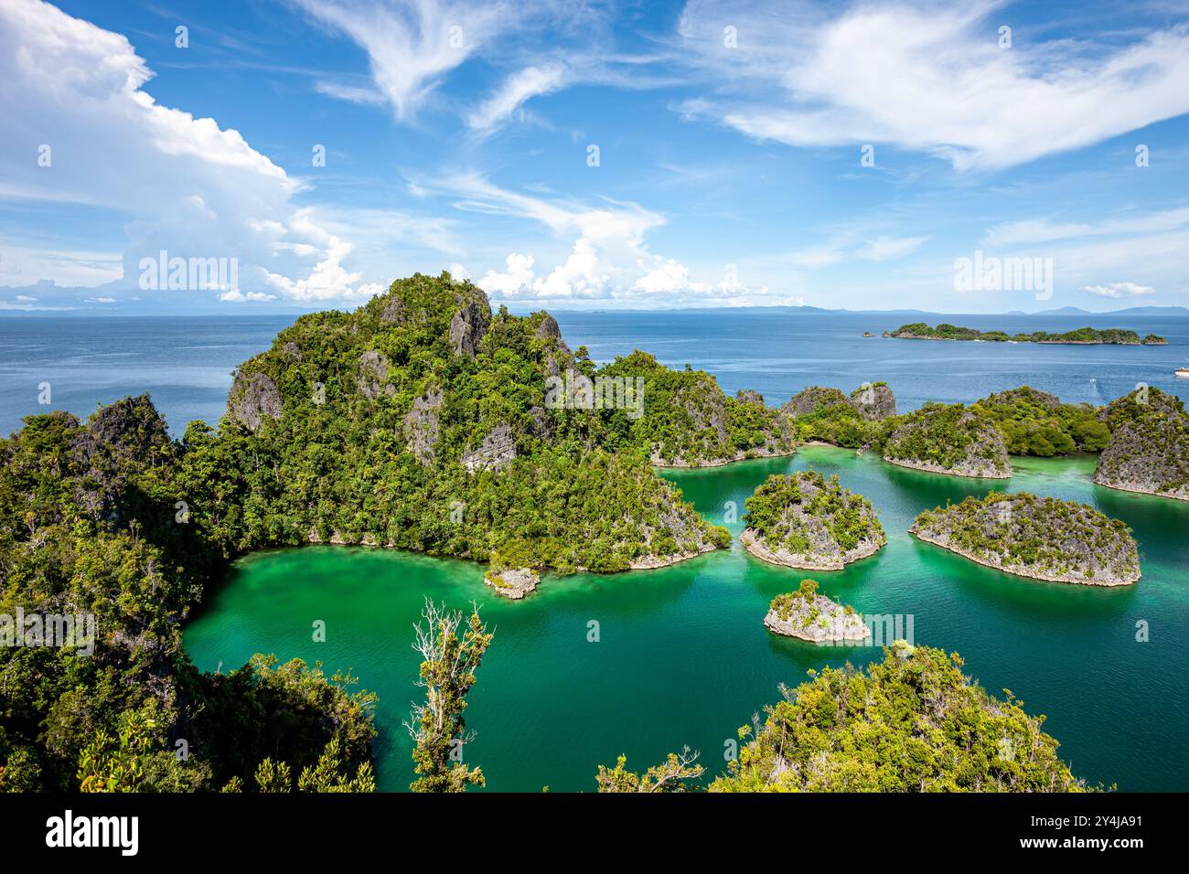 Indonesia, Raja Ampat, Panoramic view of the islands of the archipelago ...