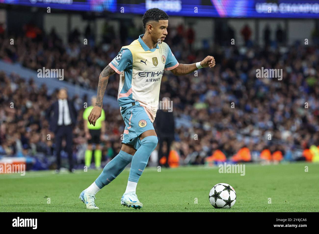 Savinho of Manchester City in action during the UEFA Champions League ...