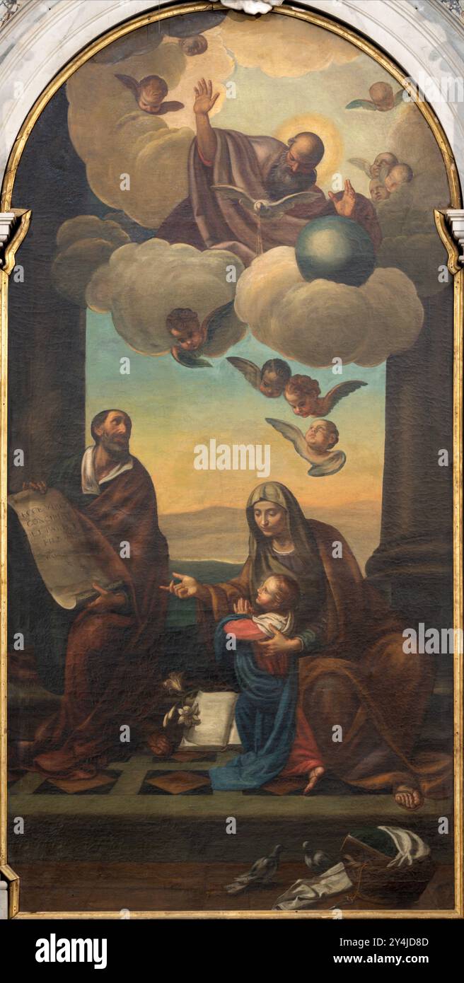 VICENZA, ITALY - NOVEMBER 7, 2023: The painting of St. Joachim, St. Ann ...