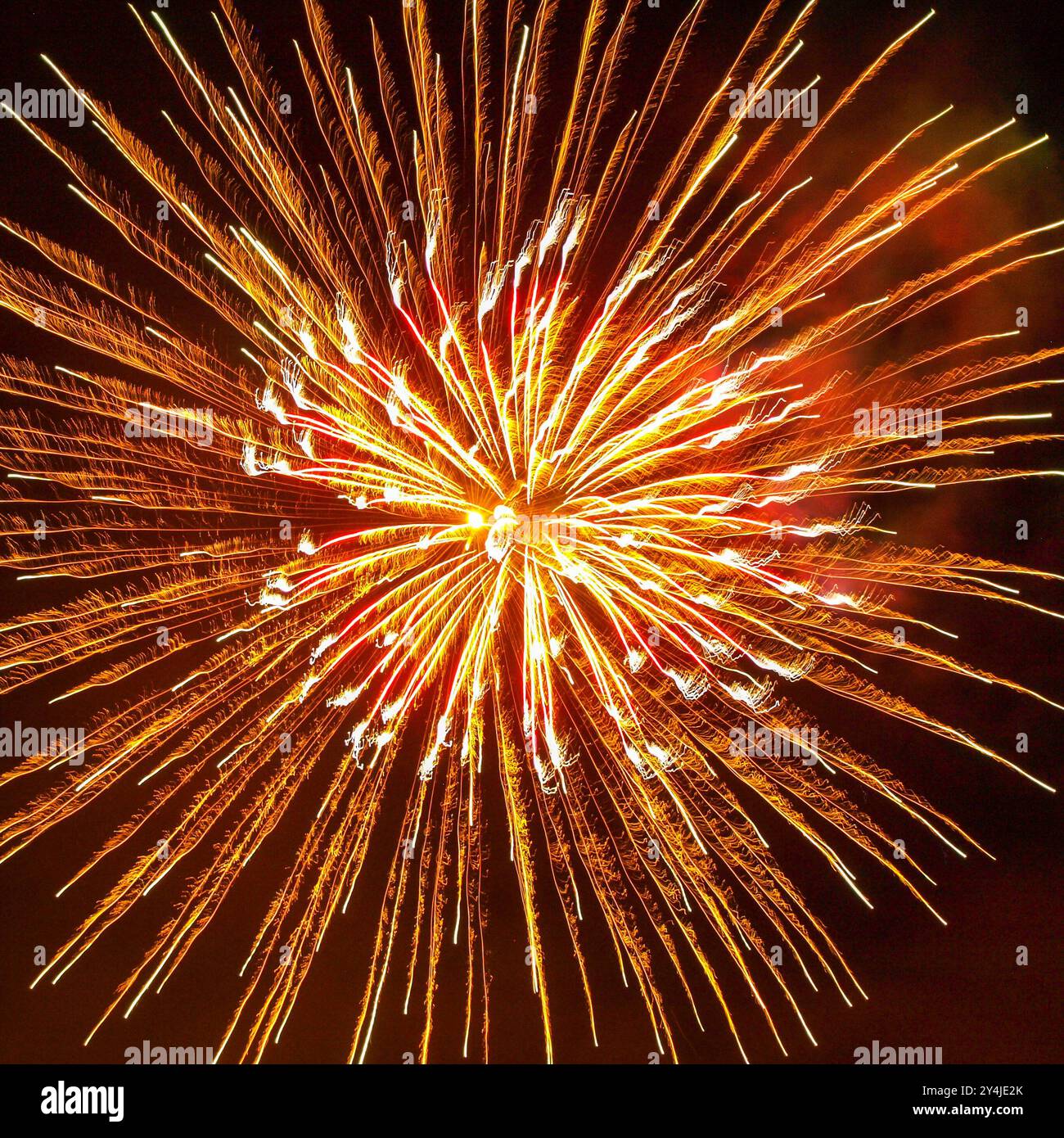 Brilliant fireworks explode in vibrant colors against the night sky ...