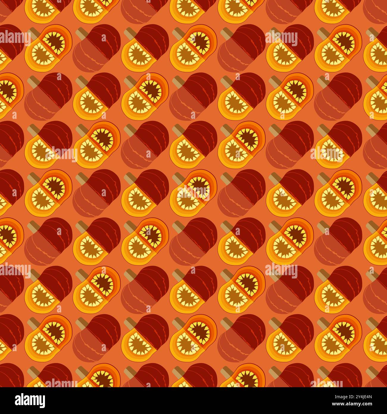 Seamless pattern with Sunshine kabocha squash. Winter squash ...