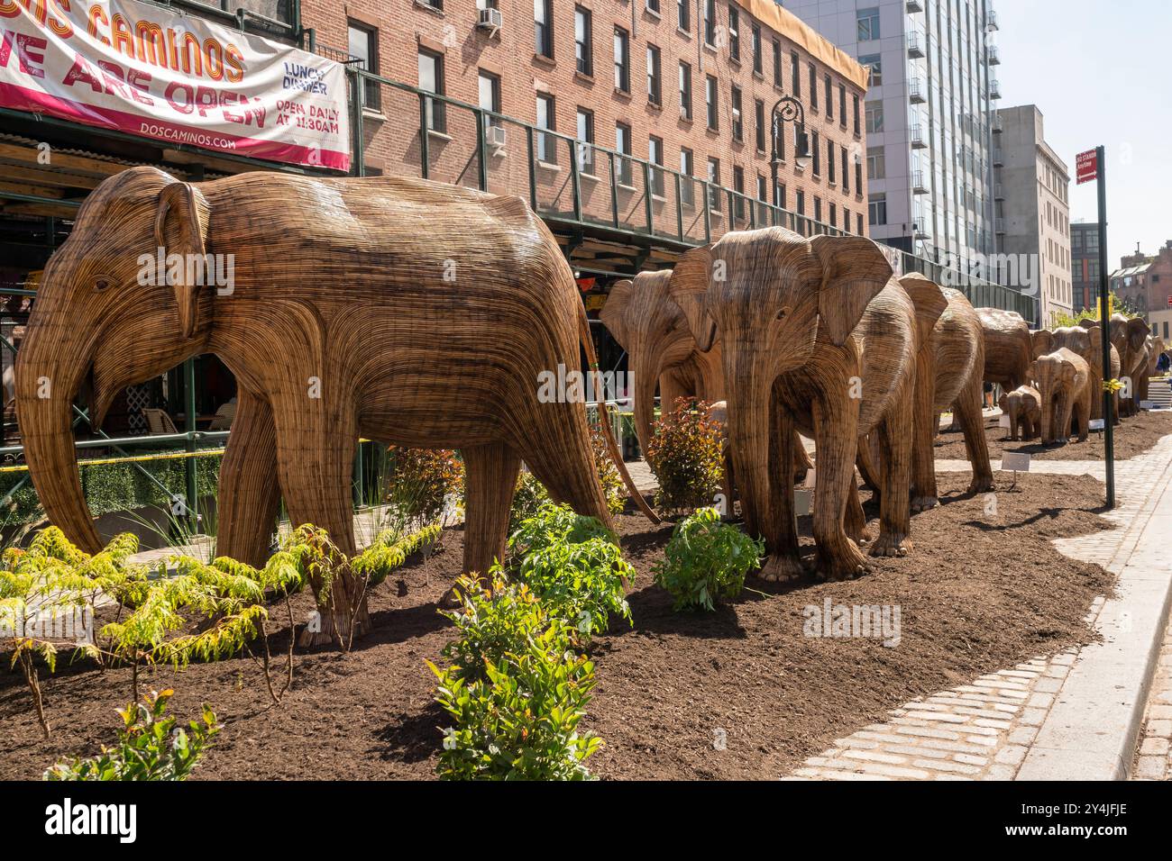 People are awed by the Great Elephant Migration public art installation ...