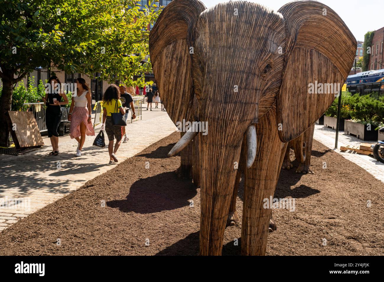 People are awed by the Great Elephant Migration public art installation ...