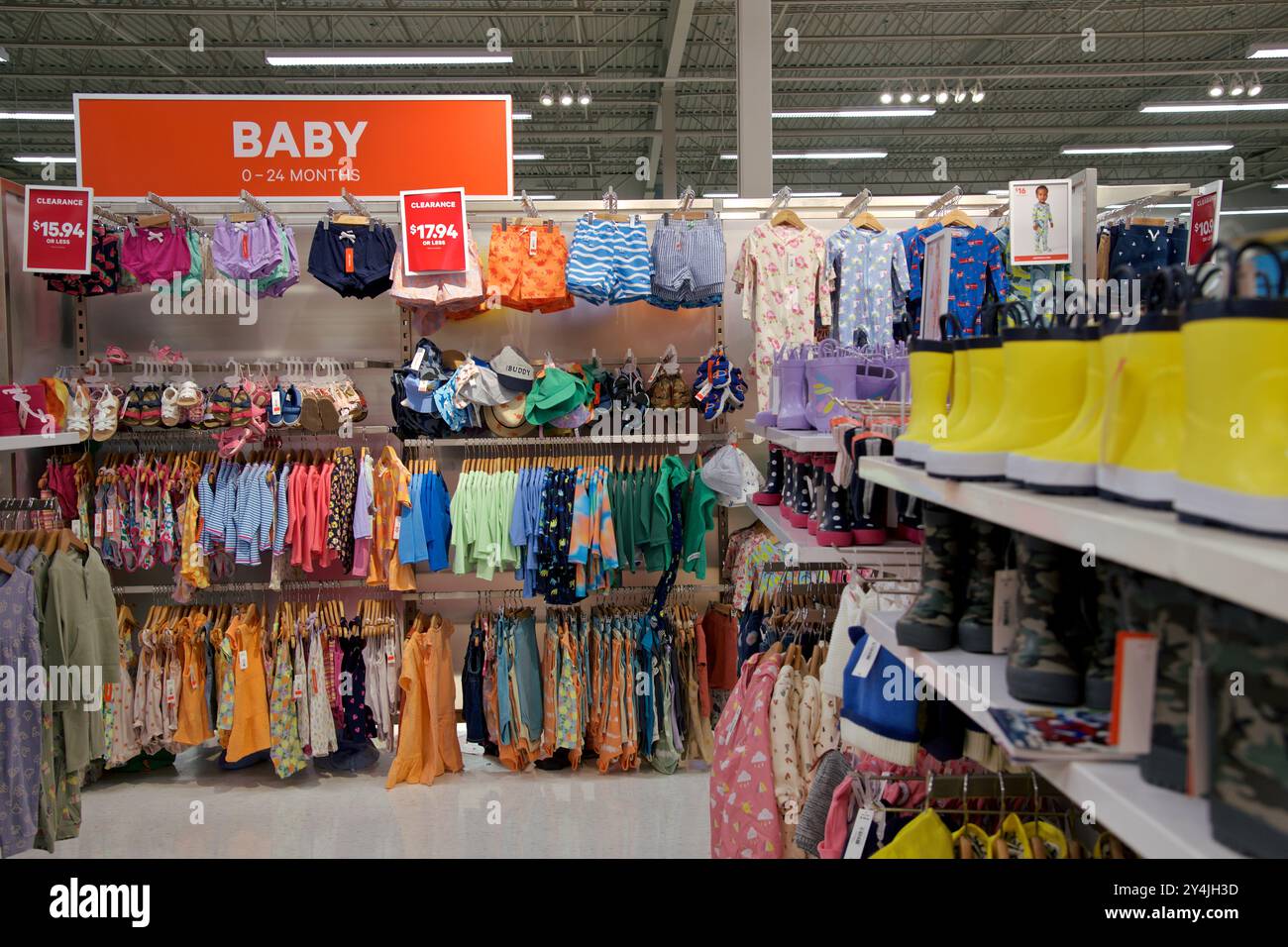 Toronto, Canada - 08-13-2024: Baby clothing In a department store Stock ...