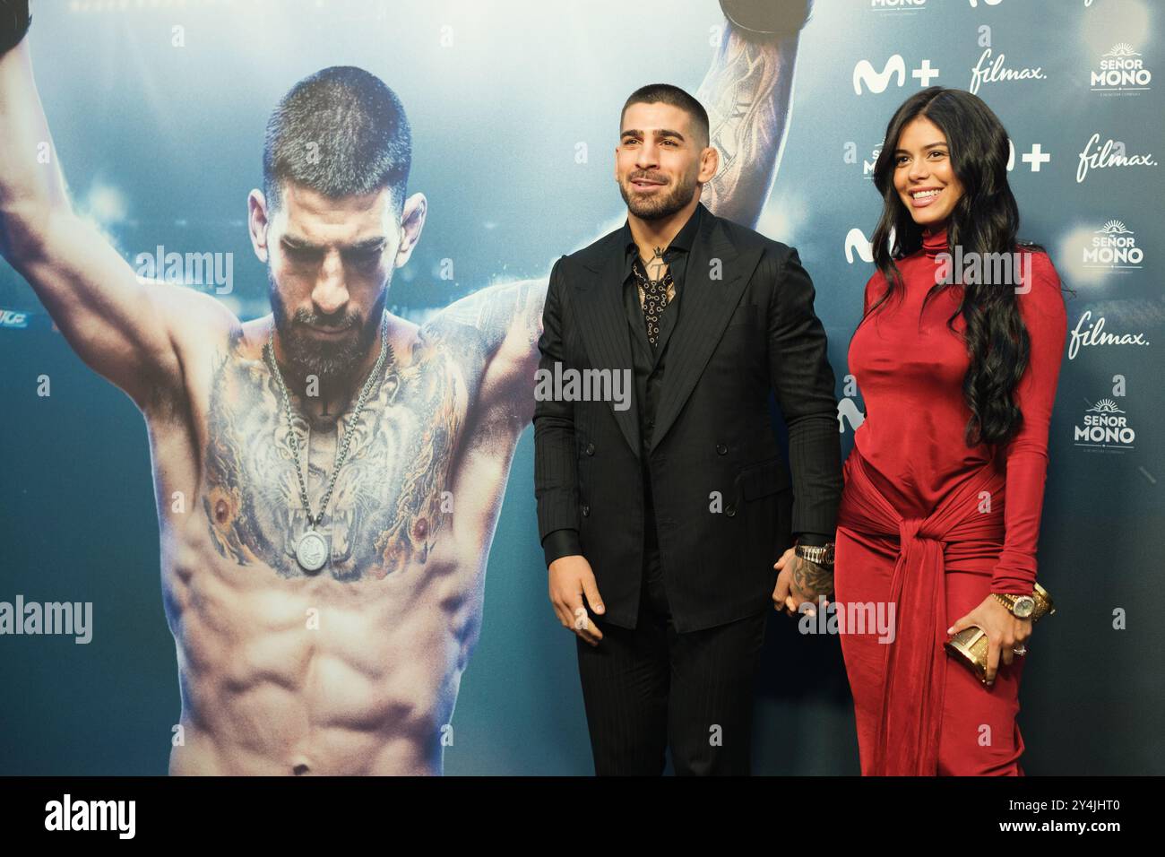 Ilia Topuria and Giorgina Uzcategui poses at the photocall of the ...