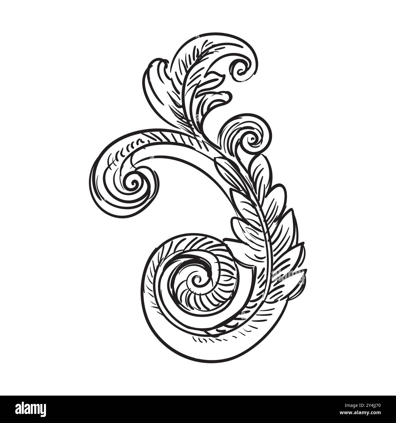 Ornate vintage decorative element isolated vector illustration Stock ...