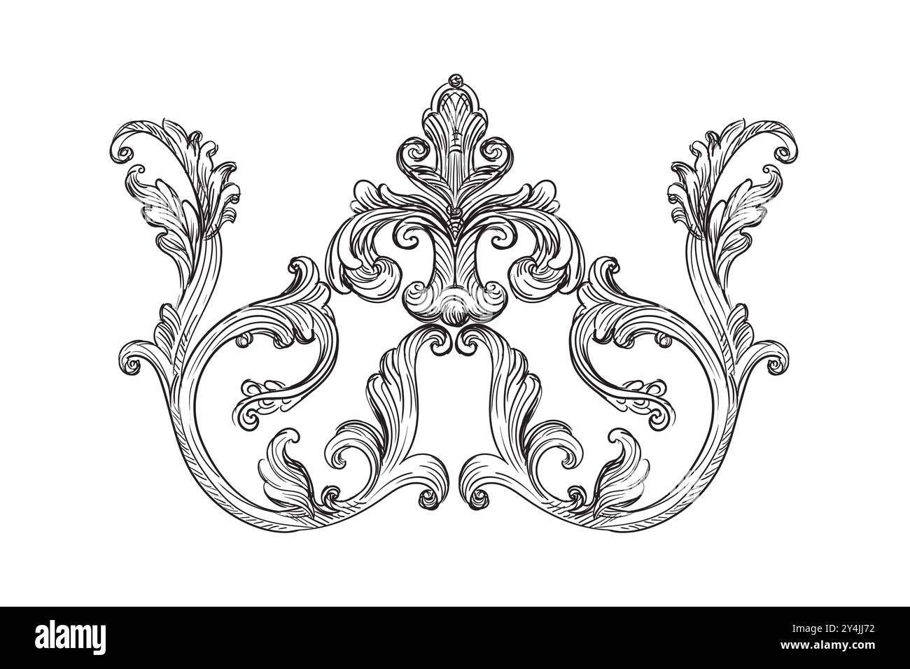 Baroque monogram vignette vector illustration Stock Vector Image & Art ...