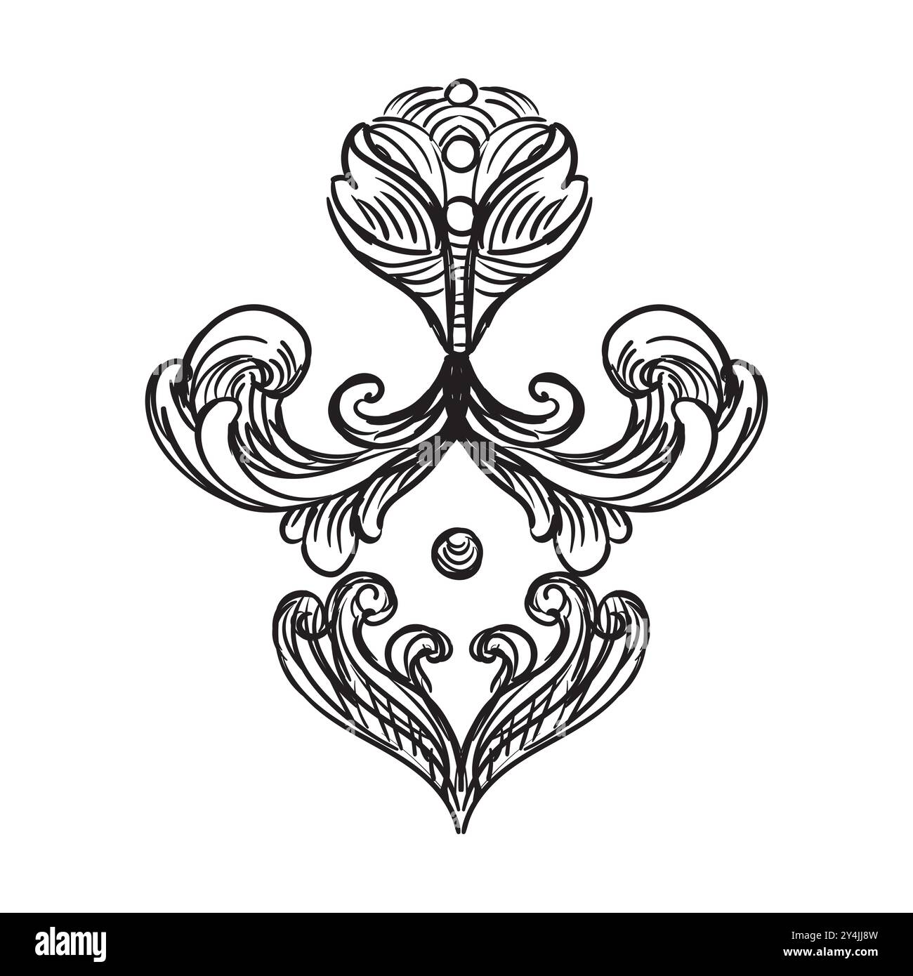 Ornate vintage decorative element vector isolated illustration Stock ...