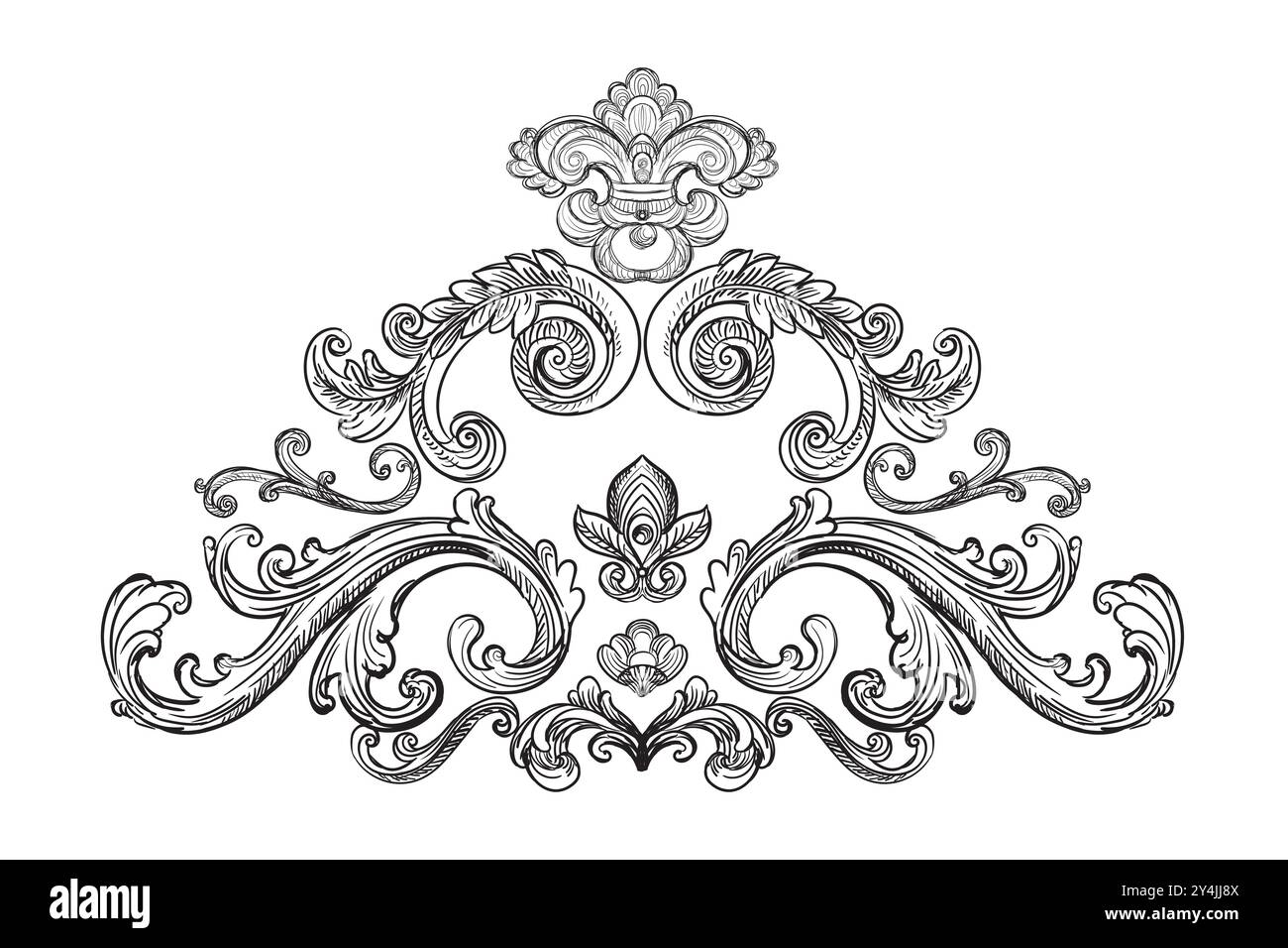 Engraving isolated vintage decorative element vector illustration Stock ...