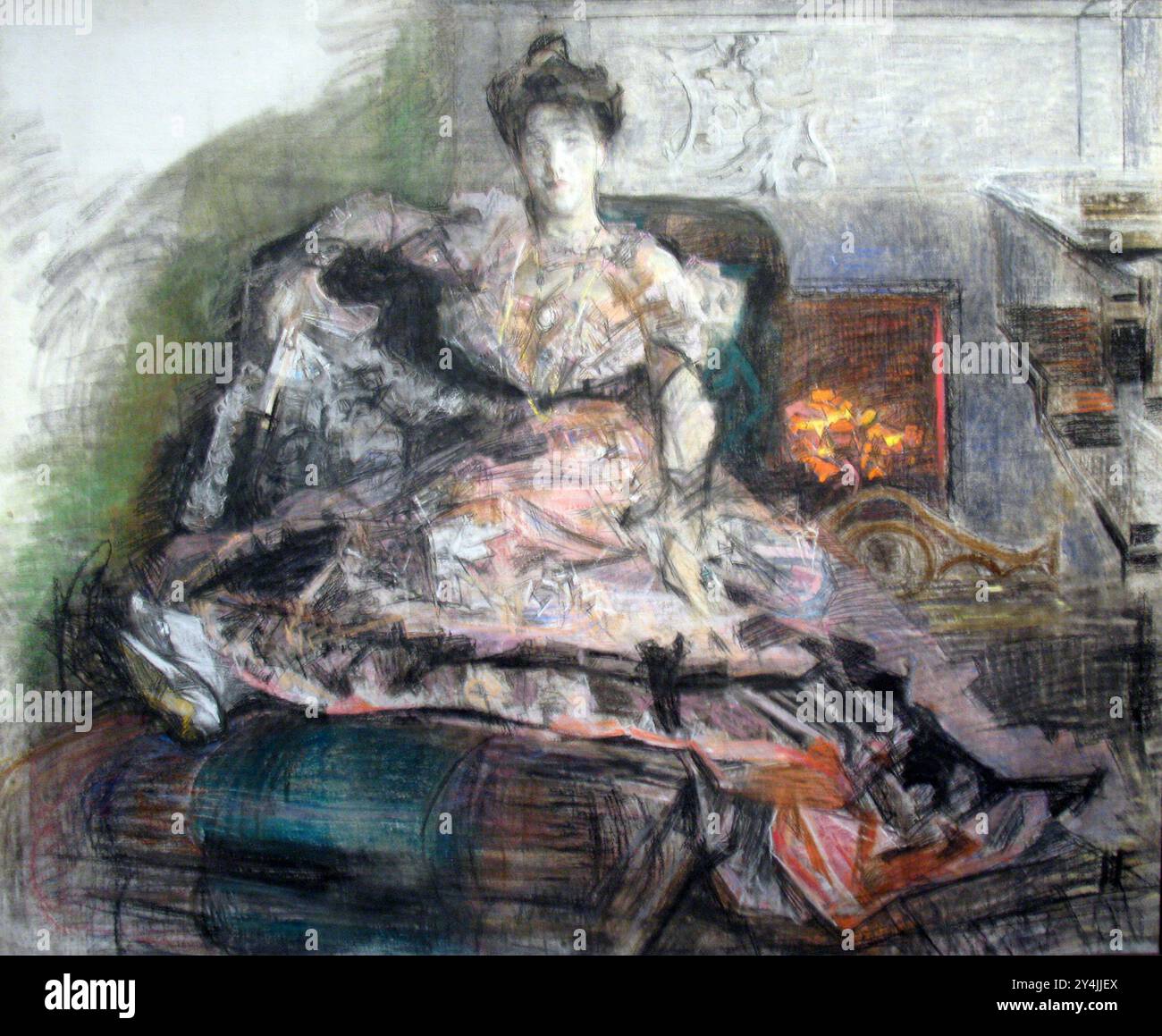 "After a concert", 1905. Unfinished portrait of Nadezhda Zabela-Vrubel ...