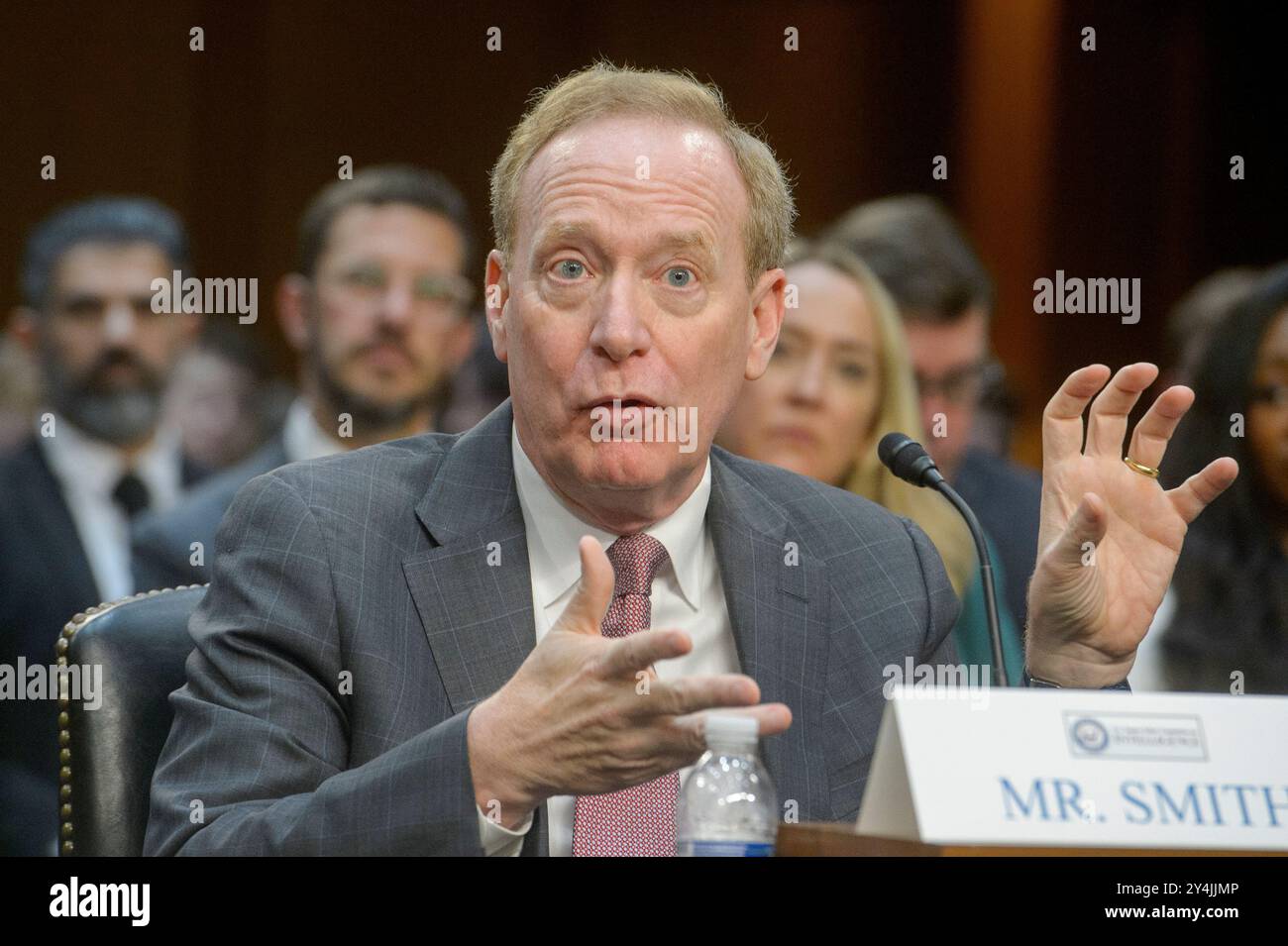 Microsoft Vice Chair and President Brad Smith testifies during a Senate ...