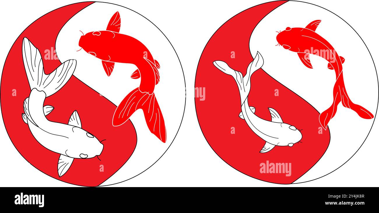 One continuous line drawing of beauty cute koi fish for aquarium farm ...