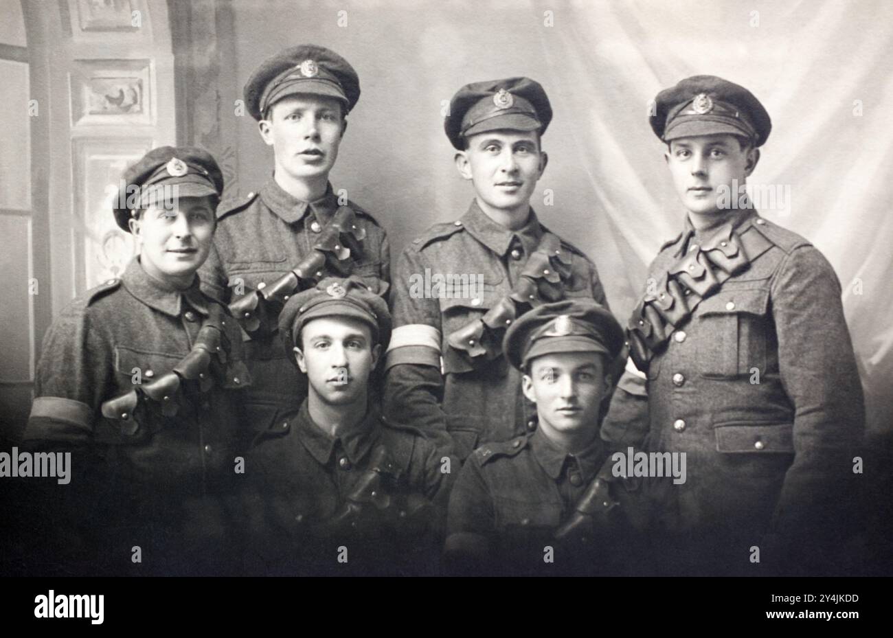 A group of Royal Engineers signallers taken in Amiens, France, during ...