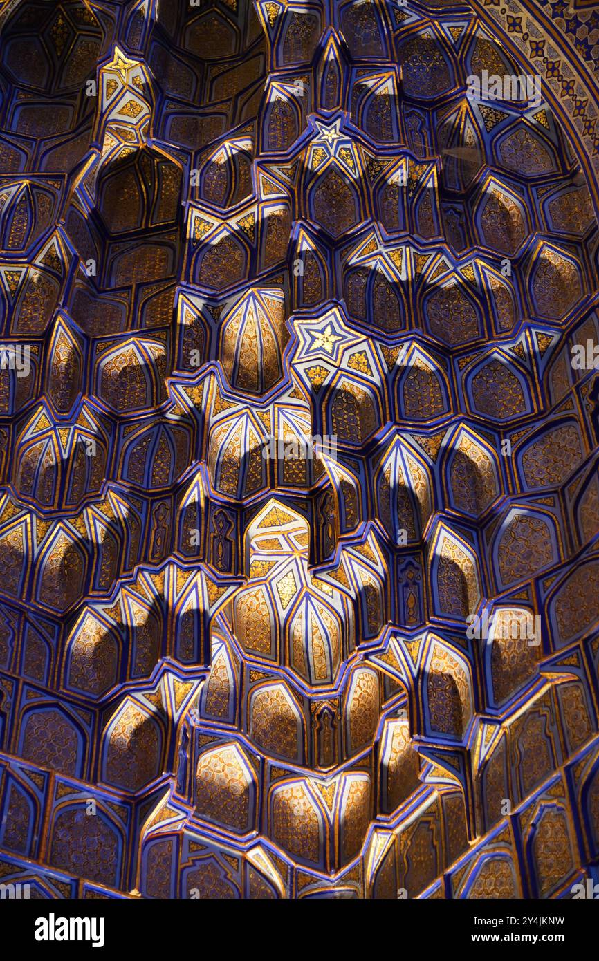 Deep niche and diverse muqarnas decoration in Gur-e Amir Tomb of the ...