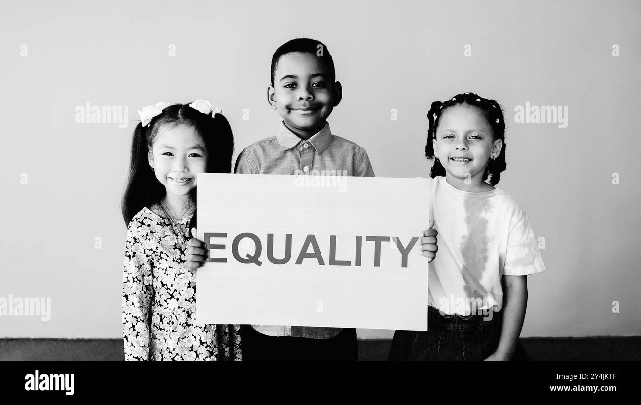 Different races children Black and White Stock Photos & Images - Alamy