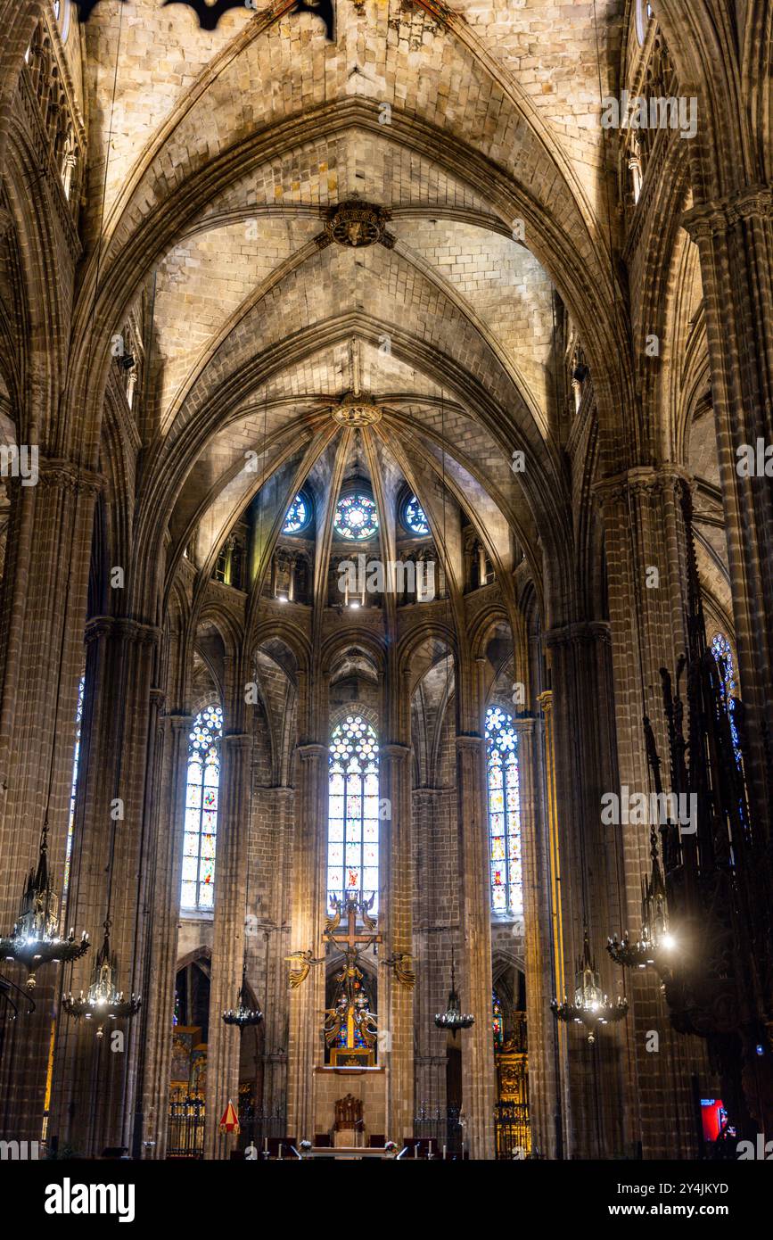Inside the Barcelona Cathedral in Spain Stock Photo - Alamy