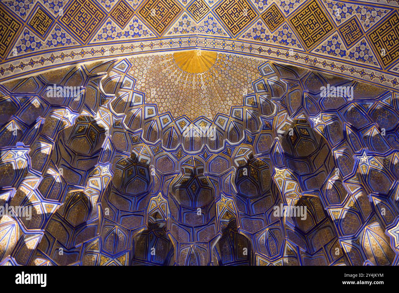 Deep niche and diverse muqarnas decoration in Gur-e Amir Tomb of the ...