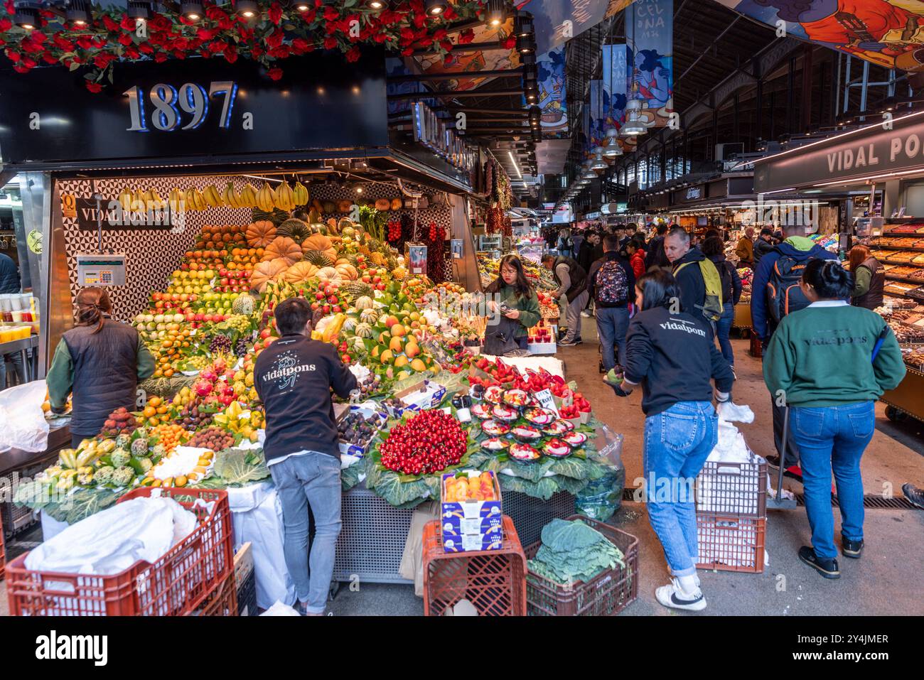 La Boqueria is a large, public market in Barcelona, Spain that attracts ...