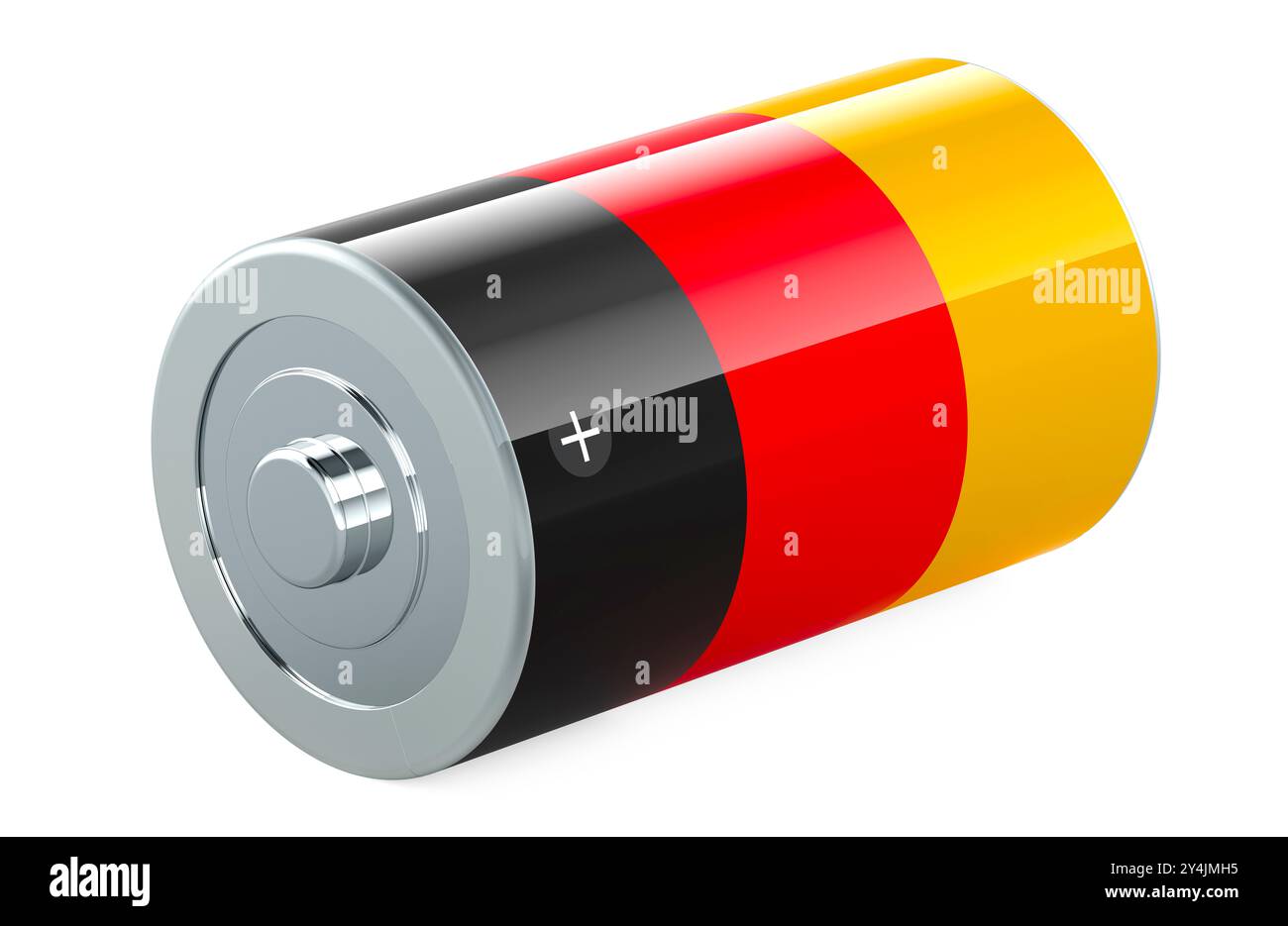 Battery with the German Flag. 3D rendering isolated on white background ...