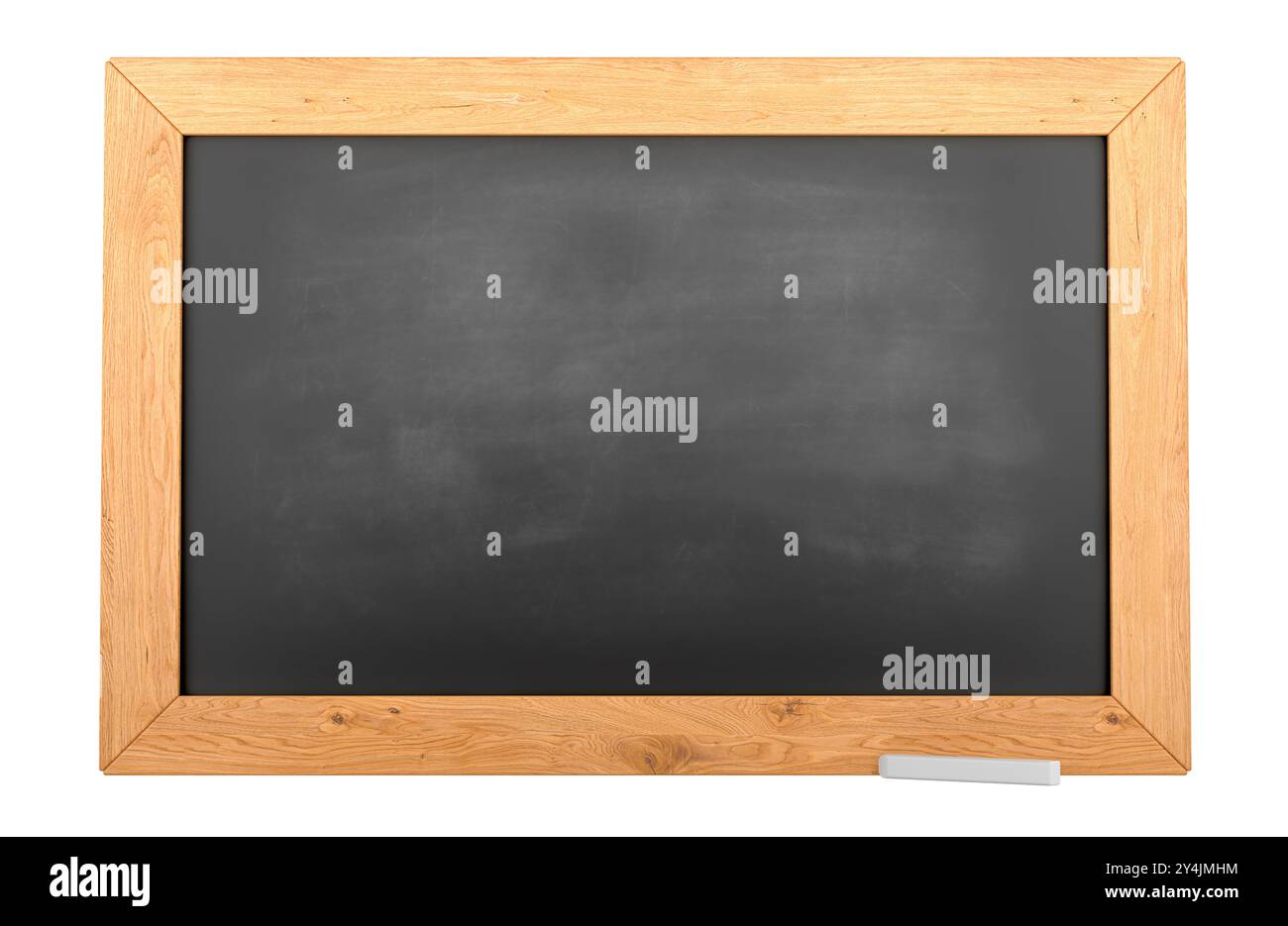 School blackboard, chalkboard with chalk, front view. 3D rendering ...