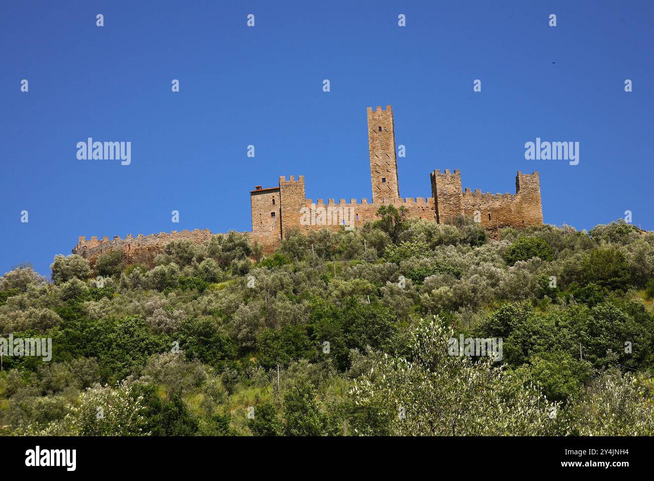 The Castle of Montecchio Vespone is a walled, castle with turrets and ...