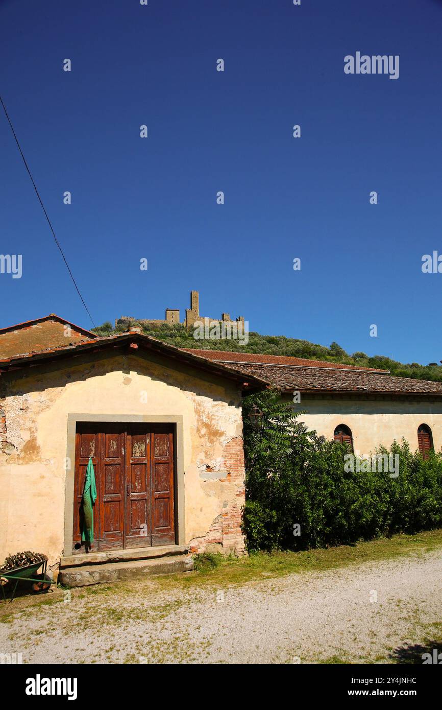 The Castle of Montecchio Vespone is a walled, castle with turrets and ...