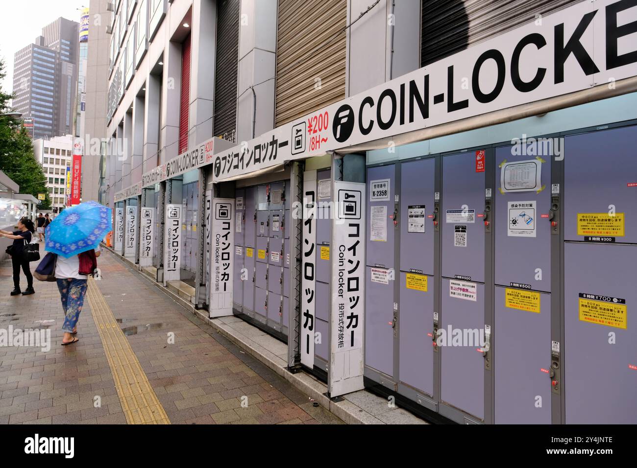 Coin operated locker on the sidewalk of Shinjuku.Tokyo,Japan Stock ...