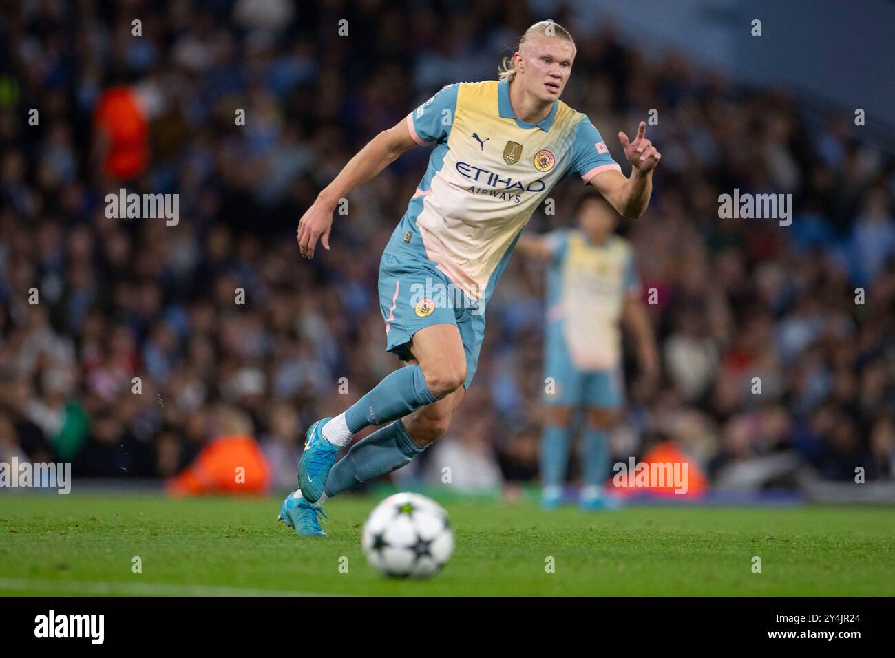 Erling Haaland #9 of Manchester City F.C. during the UEFA Champions ...
