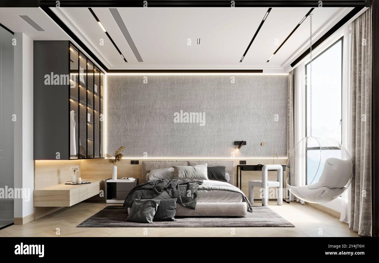 3d render of luxury hotel room Stock Photo - Alamy