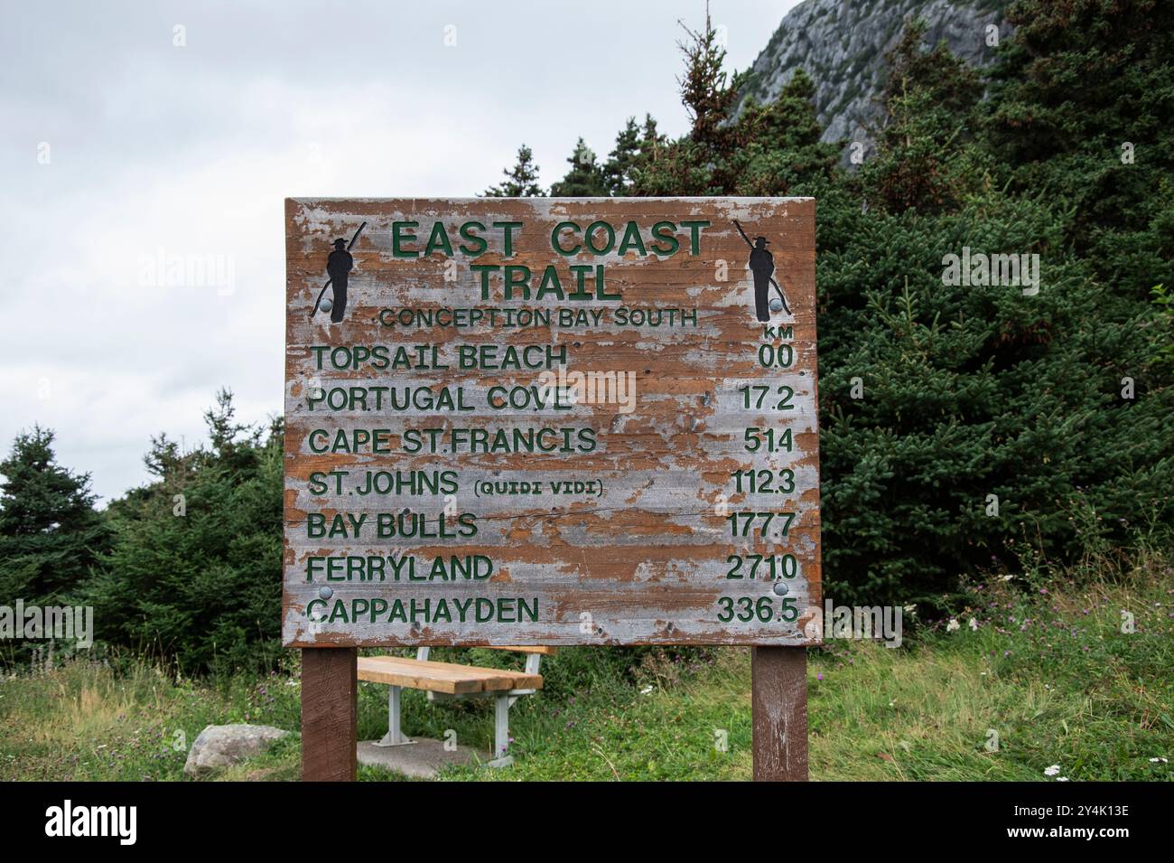 East Coast trail sign at Topsail Beach in Conception Bay South ...