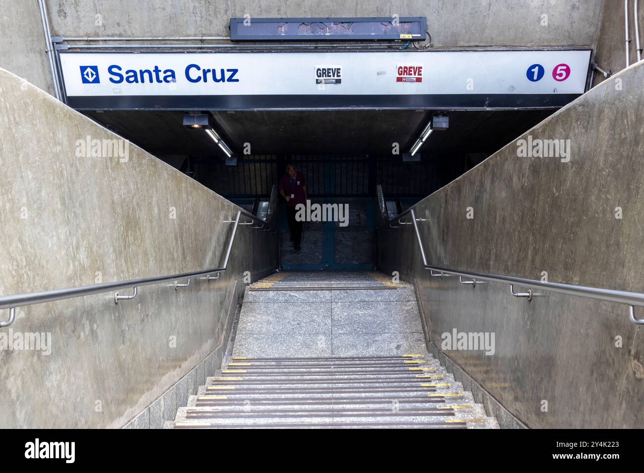 Sao Paulo, Brazil, November 28, 2023. Staircase and entrance to the ...