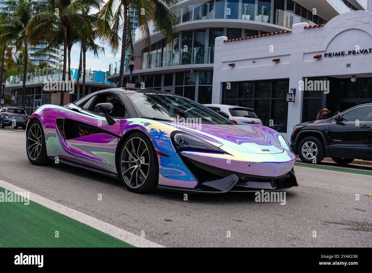 Miami Beach, Florida USA - June 10, 2024: 2019 McLaren 570S Performance ...