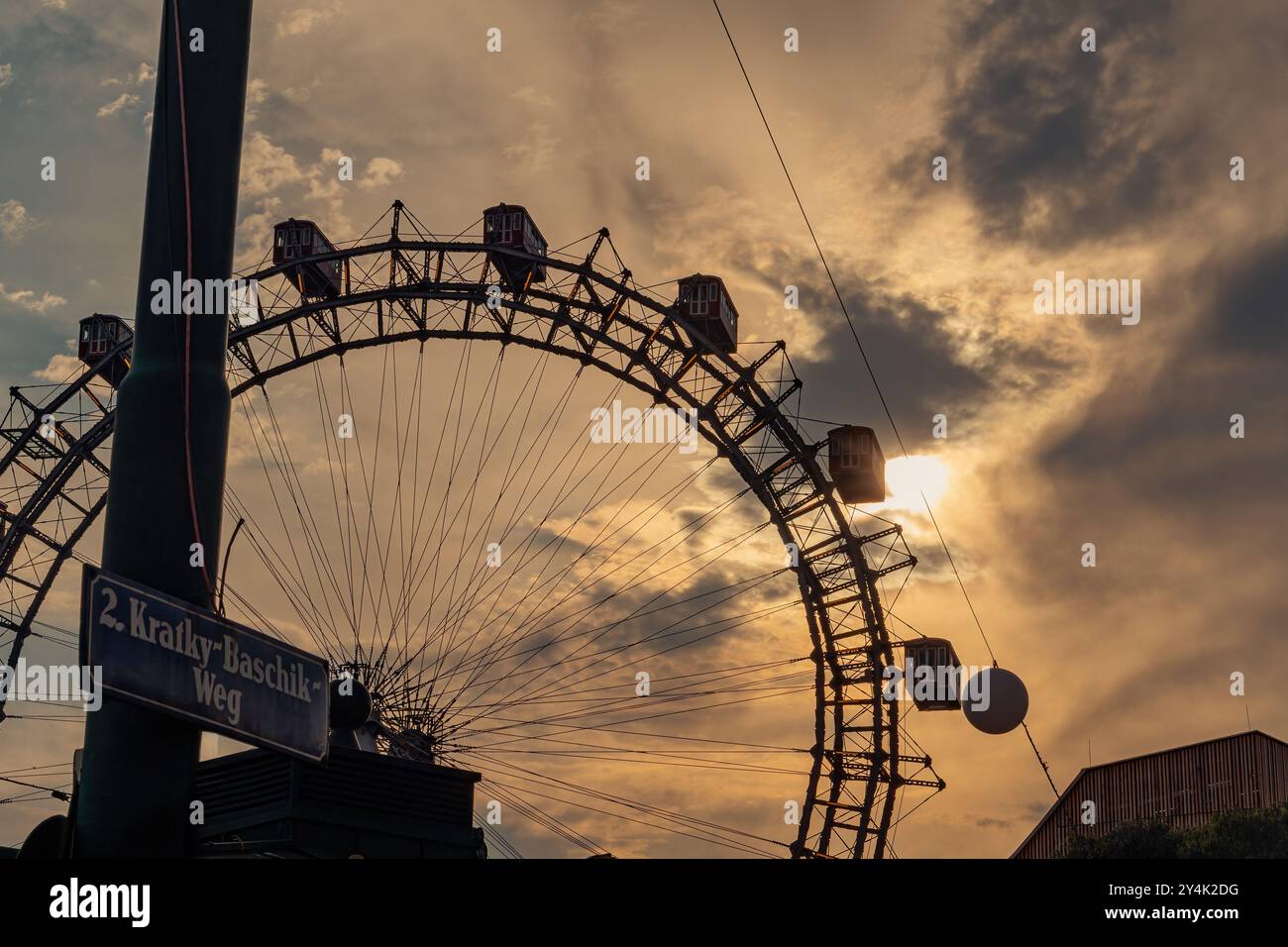 Vienna, Austria - September 19, 2024: The iconic Wiener Riesenrad, a ...