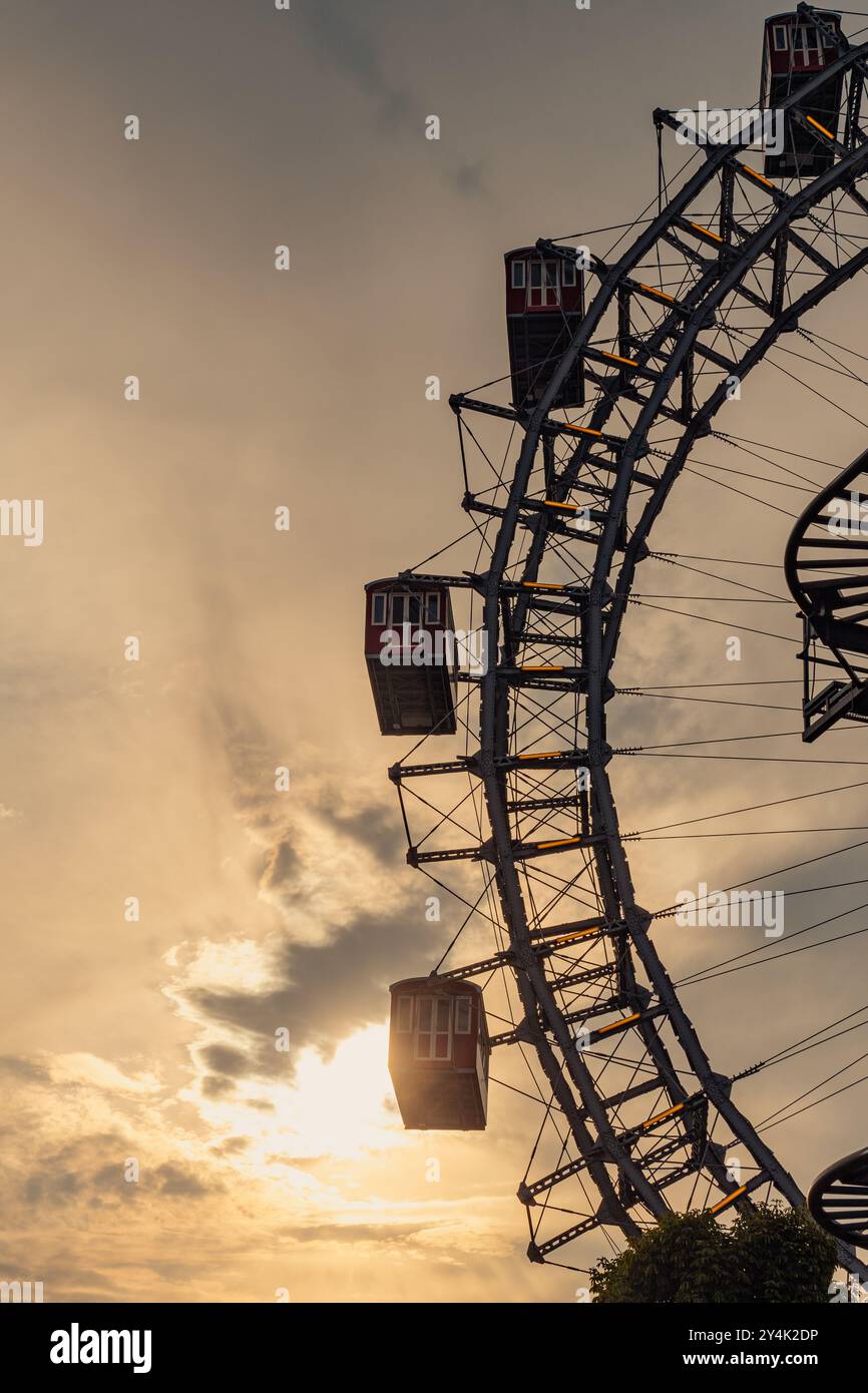 Vienna, Austria - September 19, 2024: The iconic Wiener Riesenrad, a ...