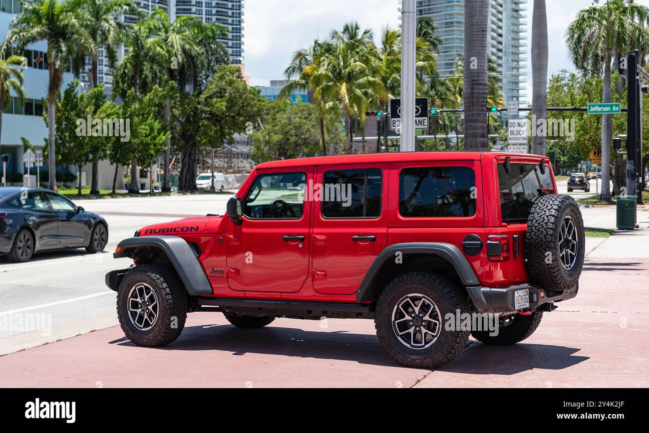 Miami Beach, Florida USA - June 92024: 2018 Jeep Wrangler Rubicon 4x4 ...