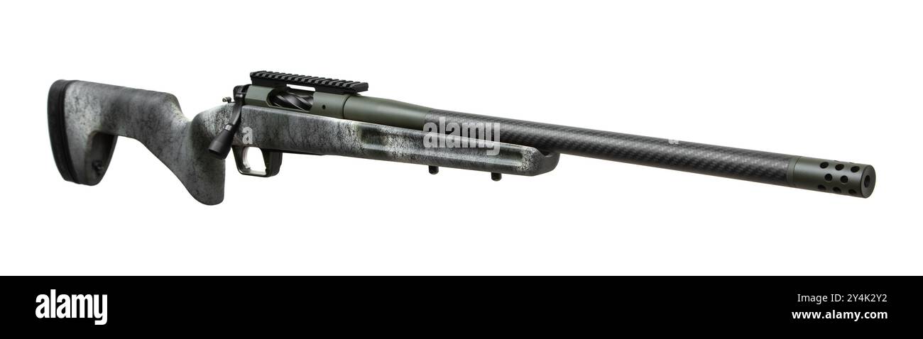 Modern Bolt Action Rifle With Carbon Barrel Weapons For Sports