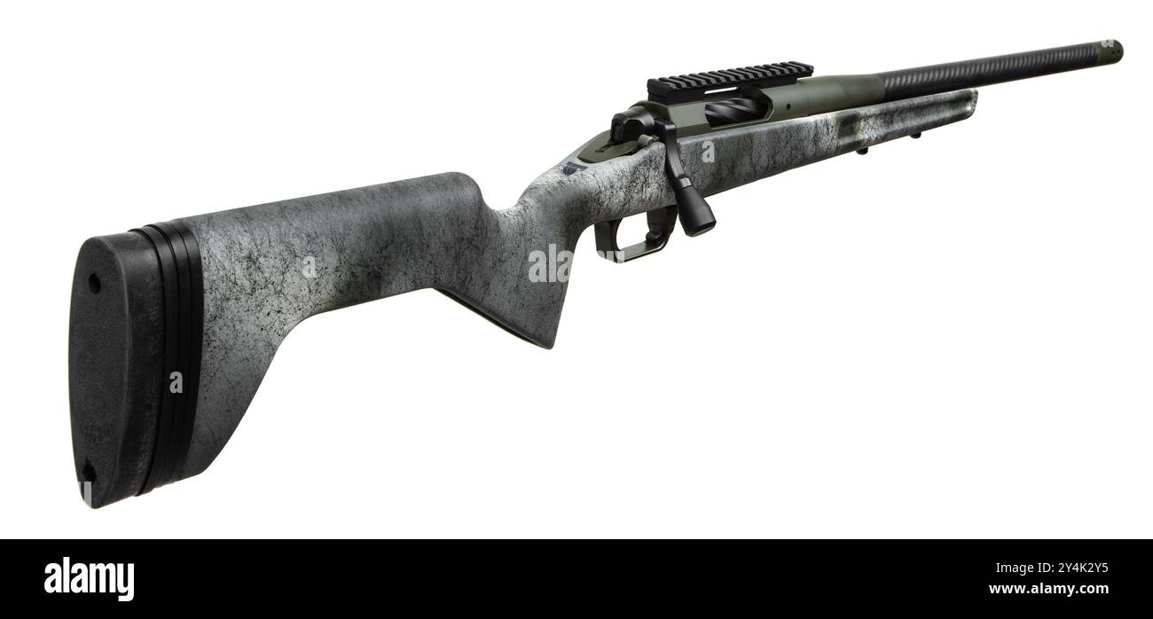 Modern bolt action rifle with carbon barrel. Weapons for sports ...